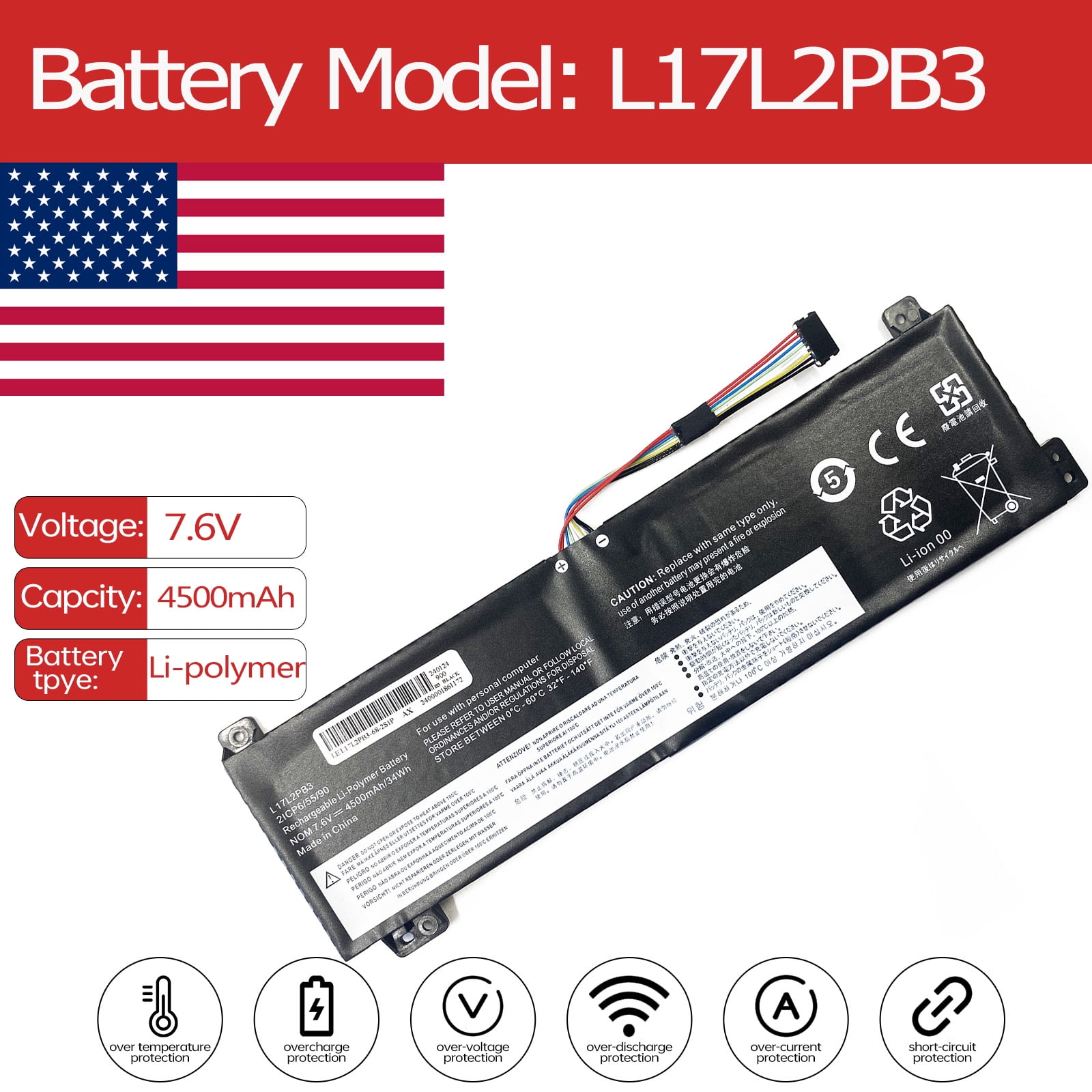 L17L2PB3 Battery for Lenovo 520-15IKB 320-15AST 320-15IAP 320-15ISK ...