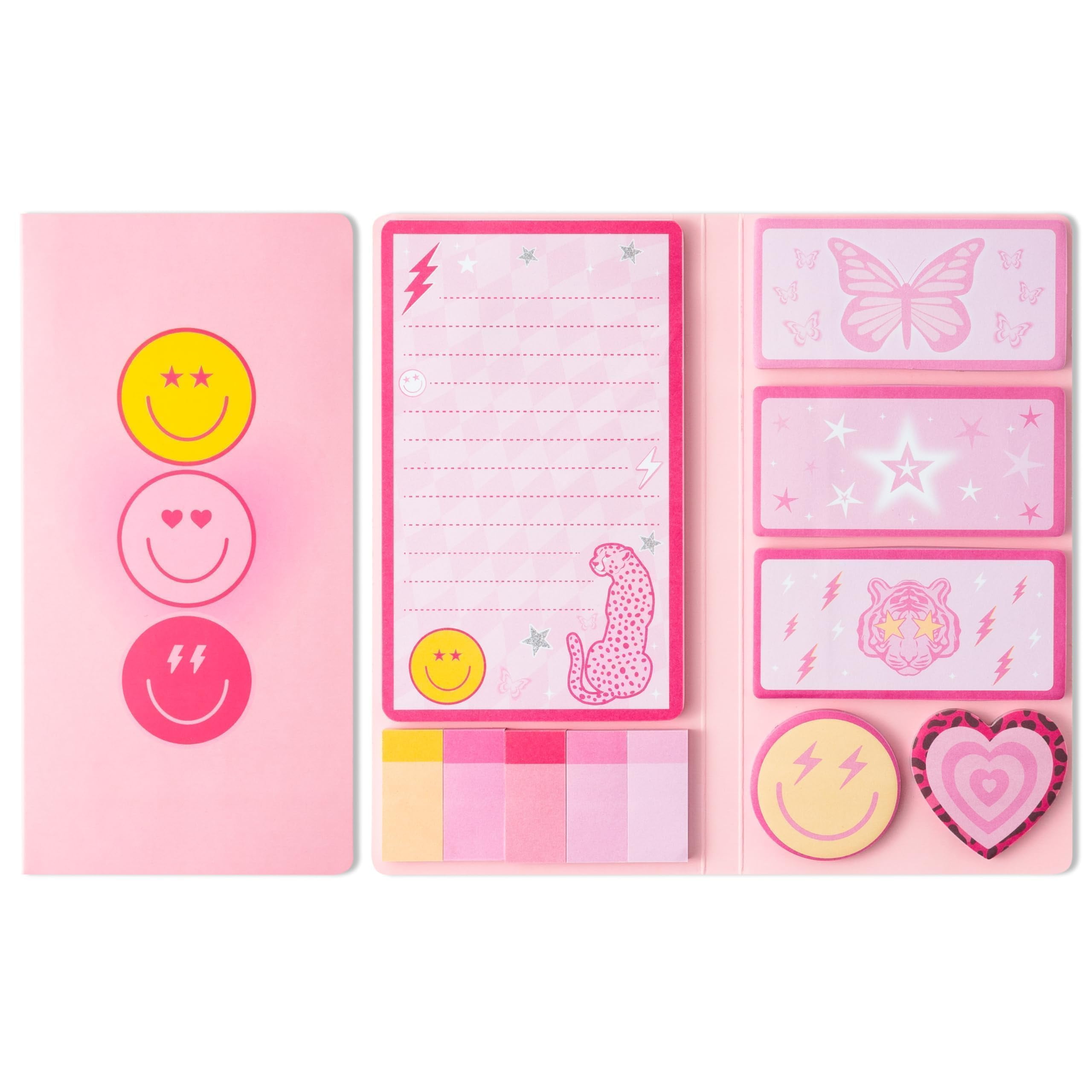 L1rabe Preppy Sticky Notes Set - 550 Sheets Valentine's Day Y2K Smile ...