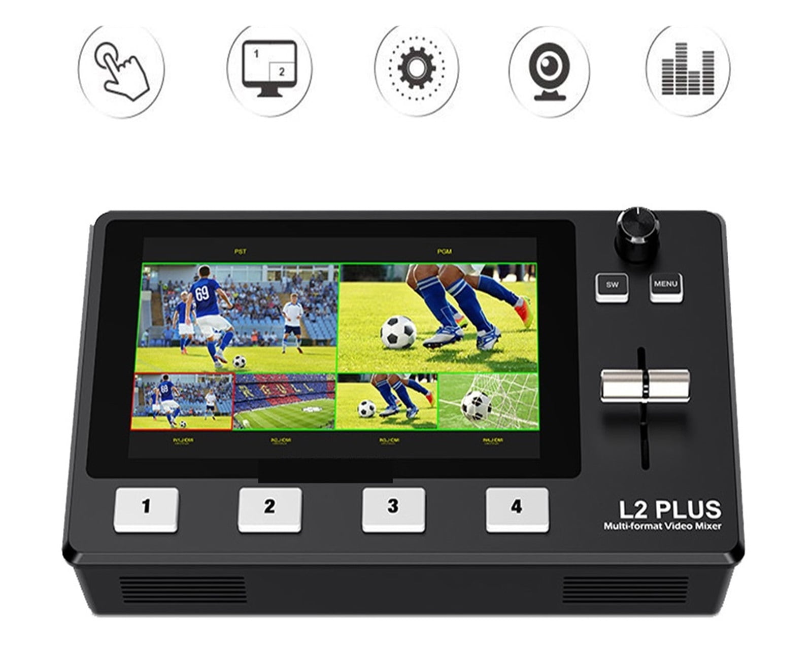 L2 PLUS 5.5" LCD Multi-camera Video Mixer Switcher With Touch Screen PTZ Control Chroma Key USB3 ...