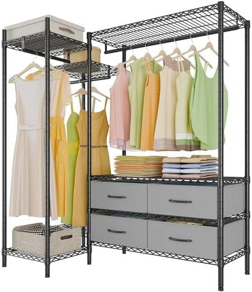 L20 L Shaped Garment Rack Corner Adjustable Clothing Rack Heavy Duty ...