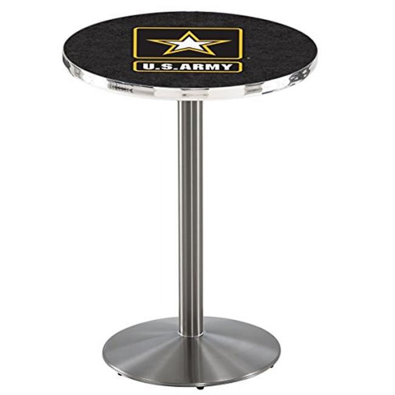 L214 United States Army 36in. Tall - 36in. Top Pub Table with Stainless ...