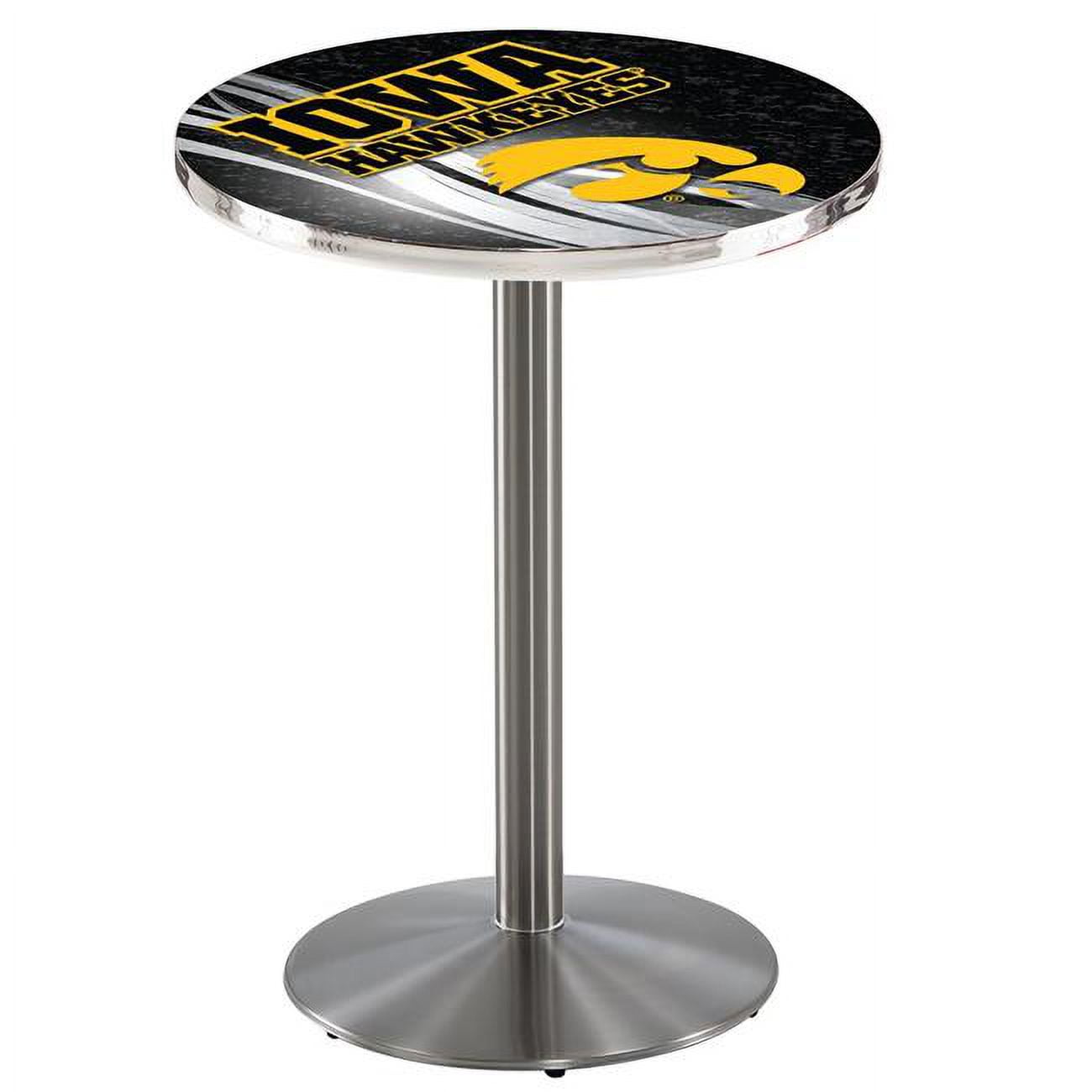 L214 University of Iowa 42in. Tall - 36in. Top Pub Table with Stainless ...
