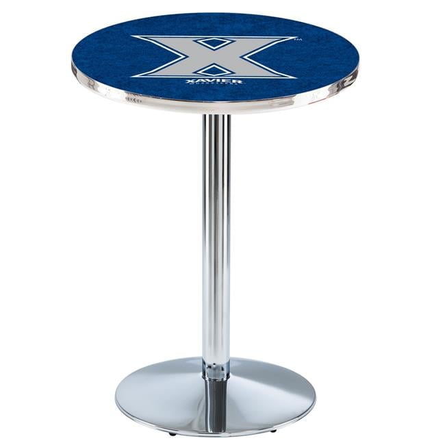 L214 Xavier 42in. Tall - 36in. Top Pub Table with Chrome Finish ...
