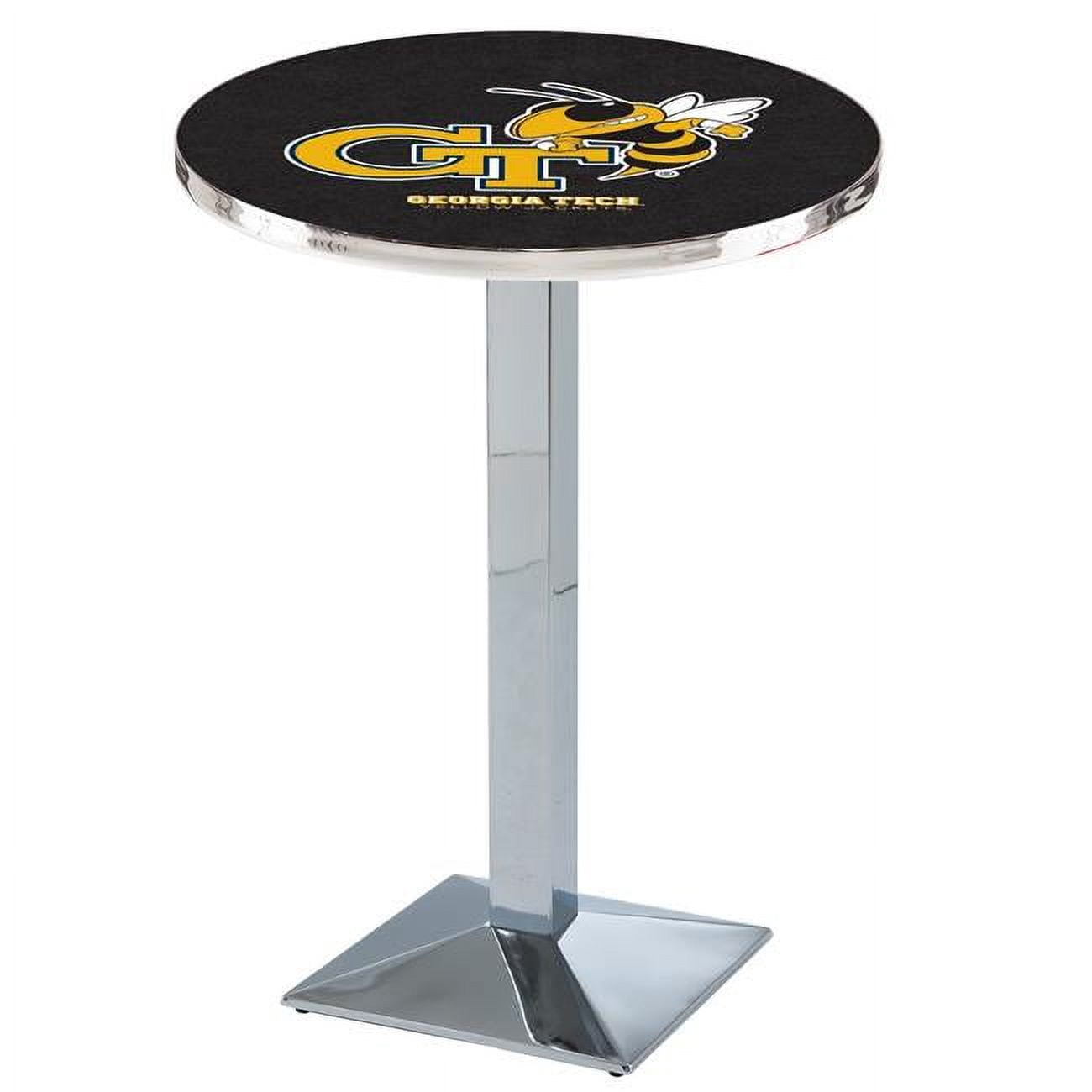 L217 Georgia Tech 42in. Tall - 36in. Top Pub Table with Chrome Finish ...