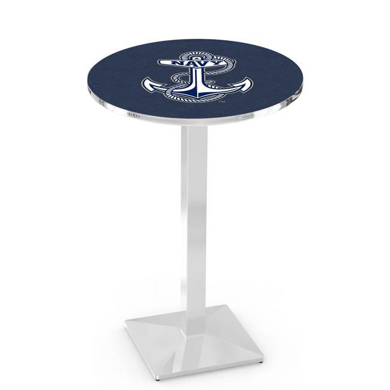 L217 US Naval Academy 36in. Tall - 36in. Top Pub Table with Chrome ...