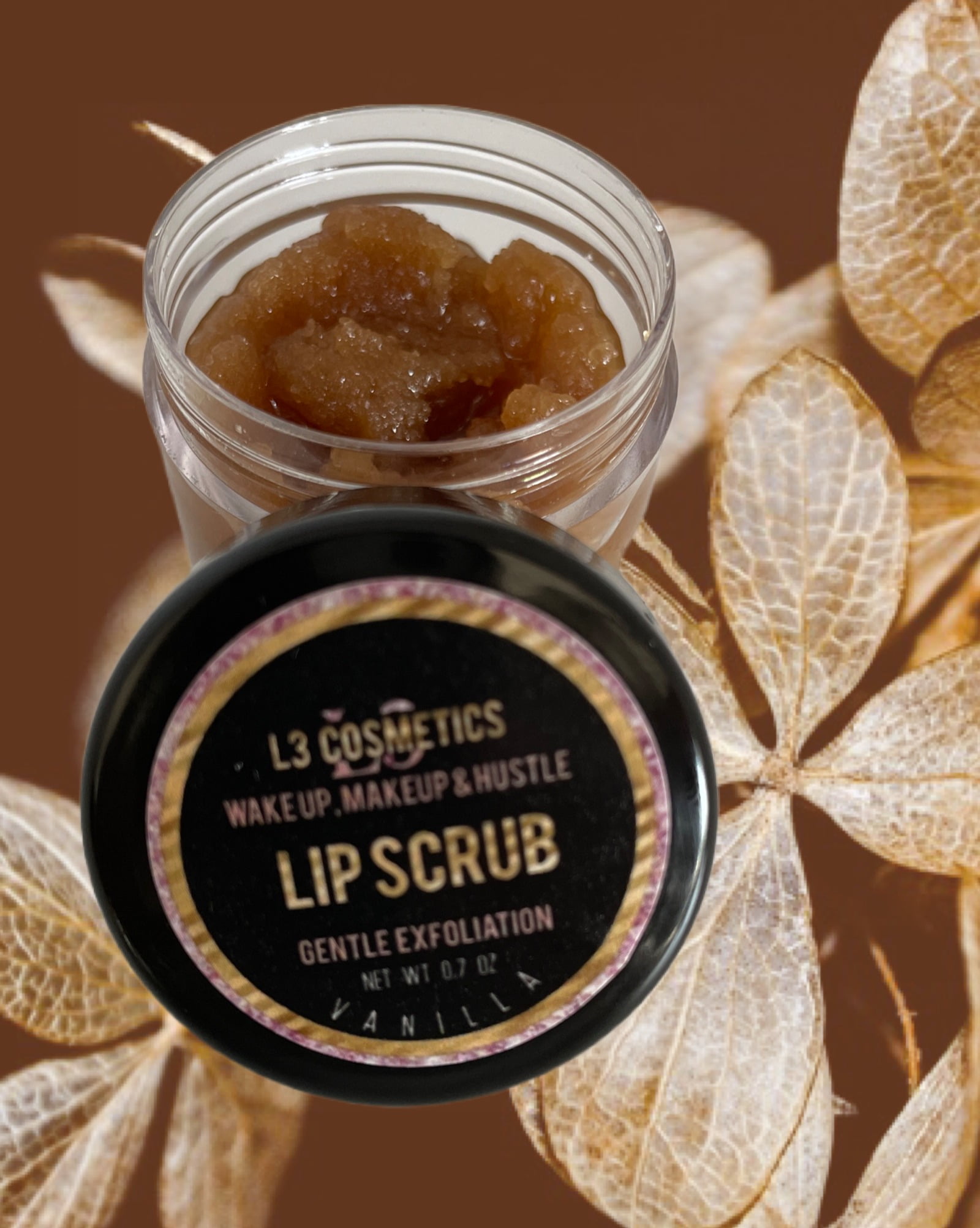 L3 Cosmetics, Vanilla Organic Sugar Lip Scrub, Gentle Lip Exfoliating ...