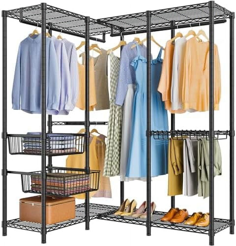 L40 Pro L Shape Garment Rack Corner for Hanging Clothes Heavy Duty ...