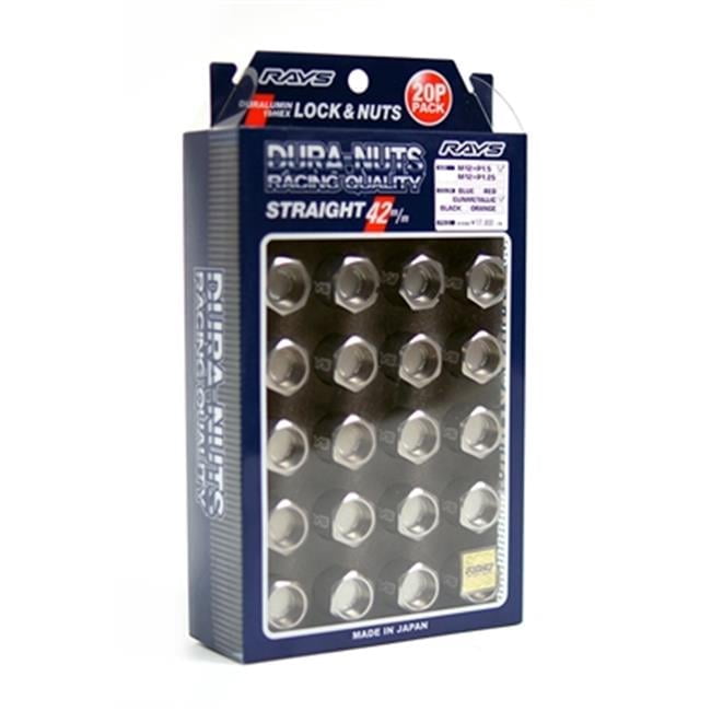 L42 Dura-Nuts Straight Type Lug & Wheel Lock Set - Gunmetallic - 12 x 1 ...