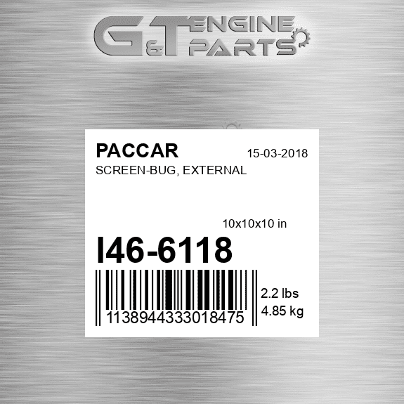 L46-6118 SCREEN-BUG, EXTERNAL fits Paccar (New OEM) - Walmart.com