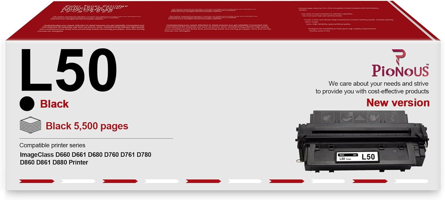 L50 Toner Cartridge : 1 Pack L50 Toner PIONOS Compatible Replacement ...