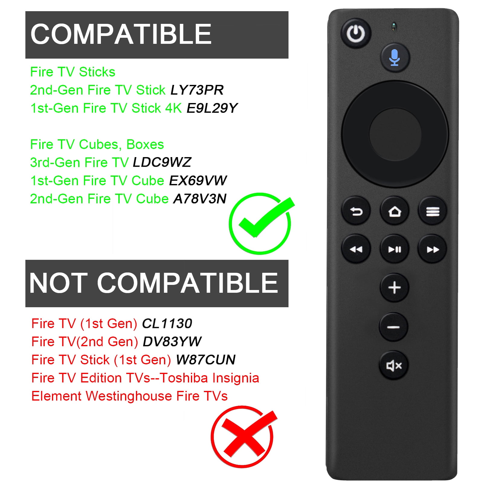 L5B83H Replacement Voice Remote for Amazon TV Stick&TV&TV Cube W87CUN ...