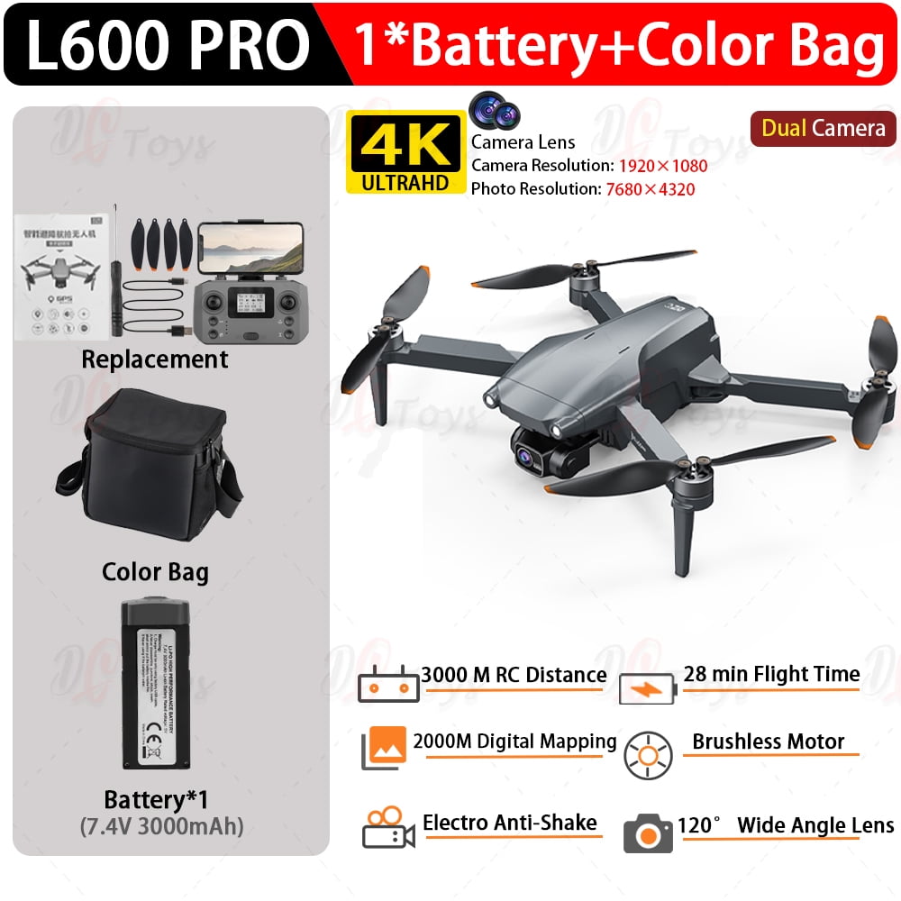 L600-1/L600 PRO MAX Remote control drone with screen Dual camera 4K ...
