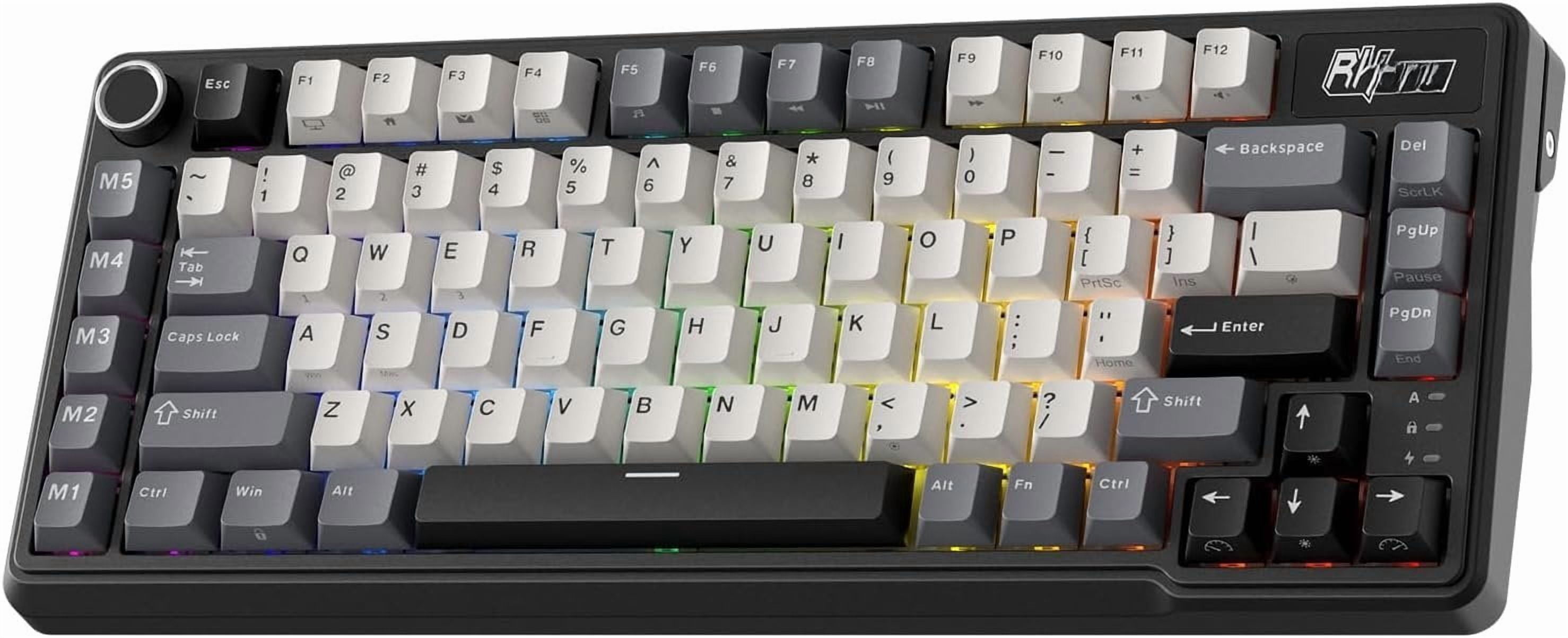 L75 Gasket Mount Mechanical Keyboard w/Knob/Macro & Touchable Nameplate ...