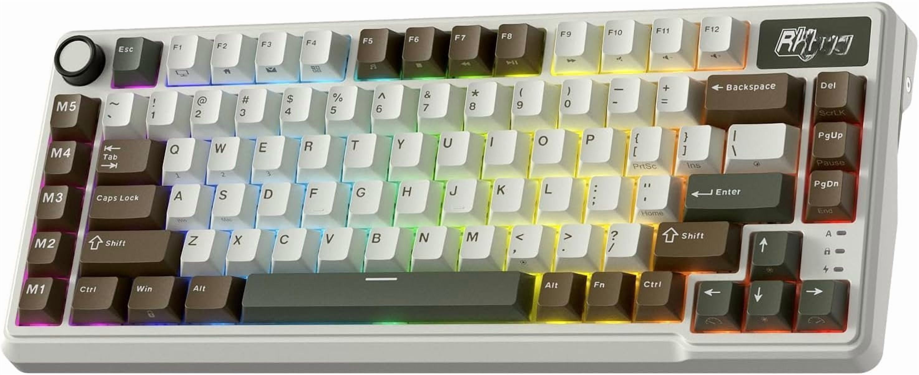 L75 Gasket Mount Mechanical Keyboard w/Knob/Macro & Touchable Nameplate ...