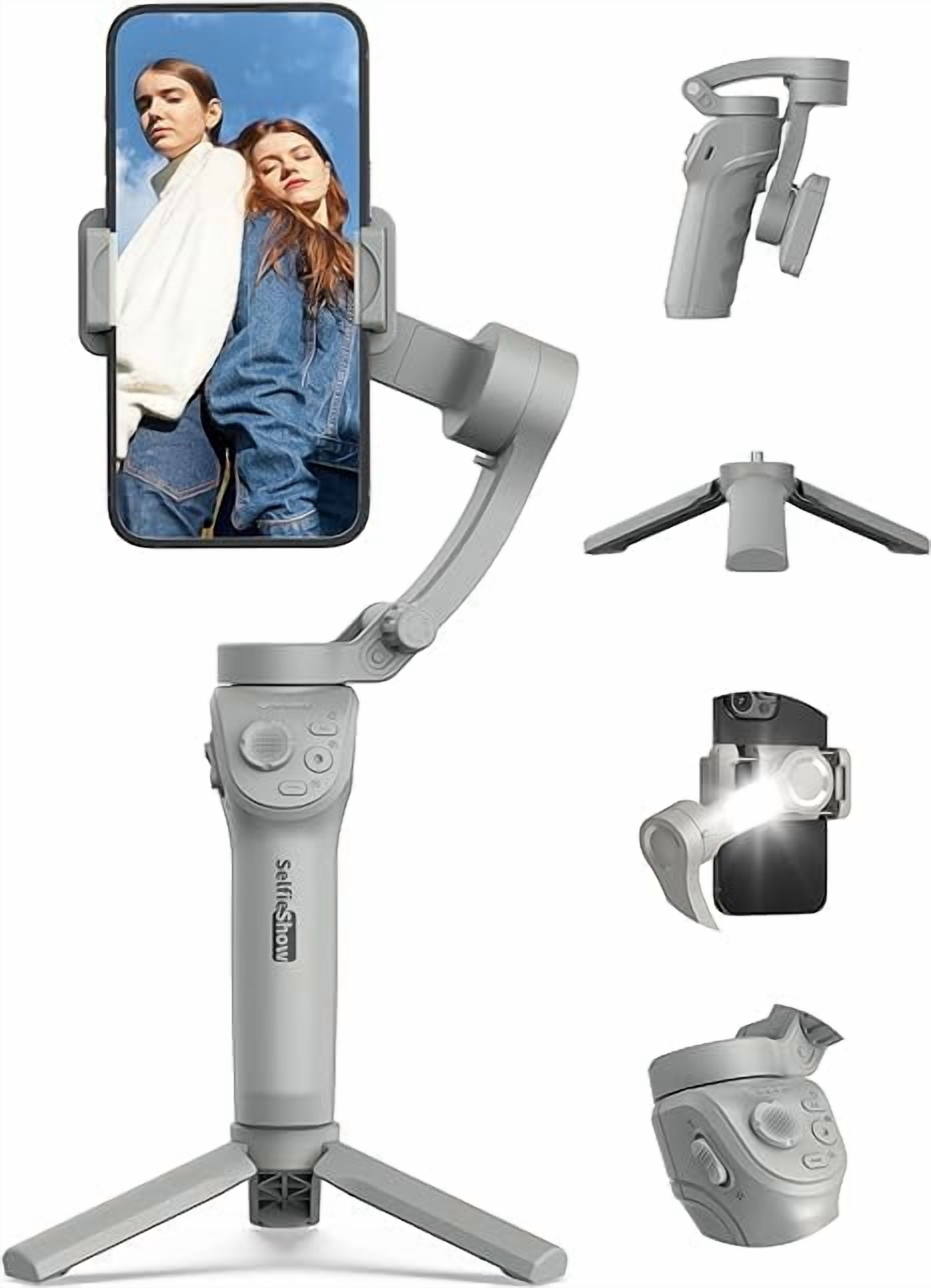 L7BPRO 3-Axis Gimbal Stabilizer for Mobile Phones, 360° Auto Face ...