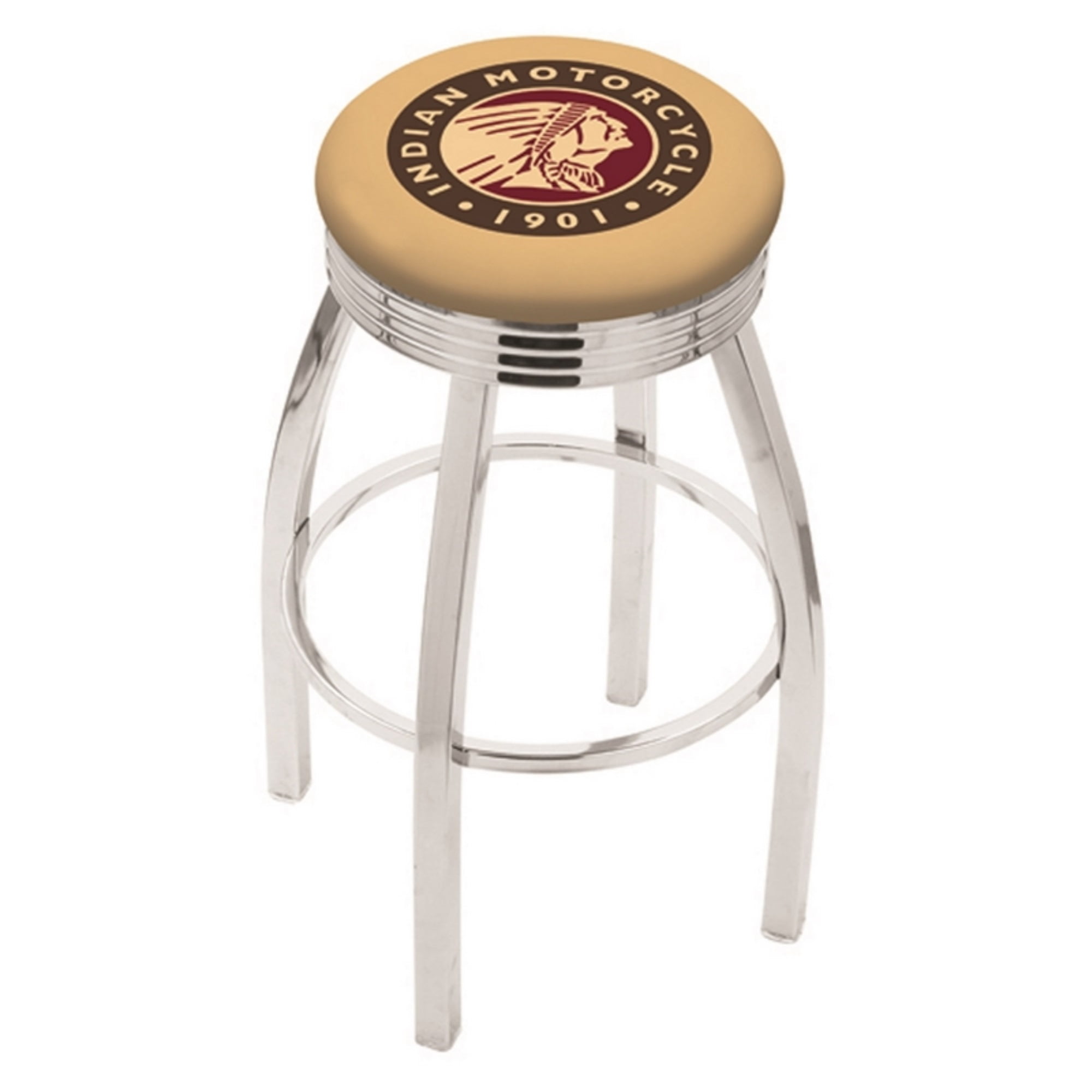 L8C2C Indian Motorcycle 25" Swivel Counter Stool with Chrome Finish ...