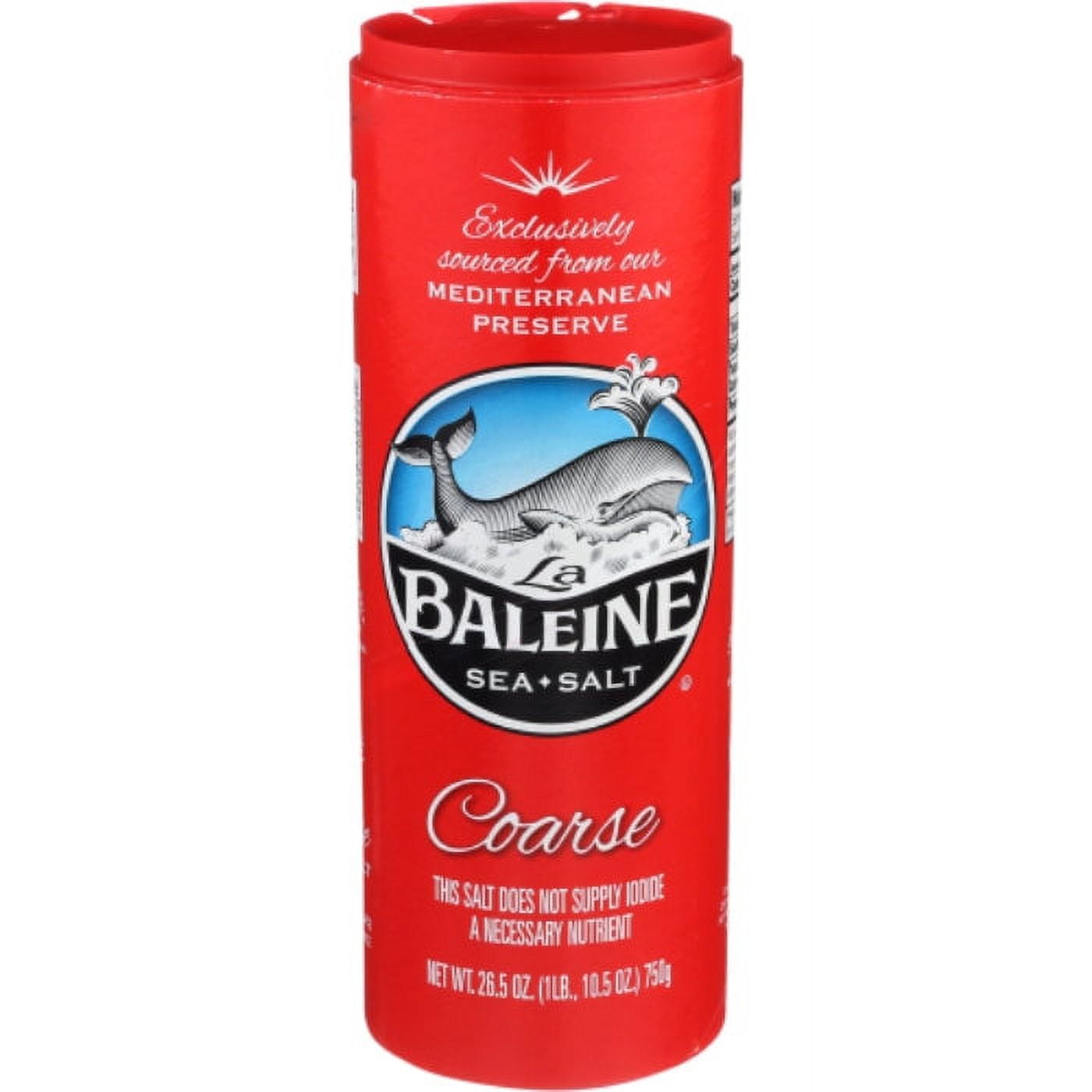 Bulk LA BALEINE Coarse Sea Salt 26.5oz - Pack of 12 for Breakroom ...