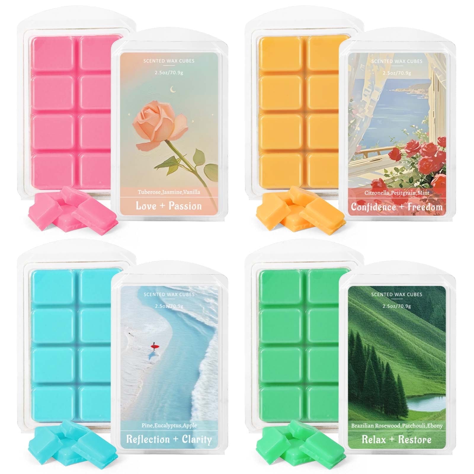LA BELLEFÉE 4-Pack Wax Melts with Vanilla, Jasmine & Eucalyptus ...