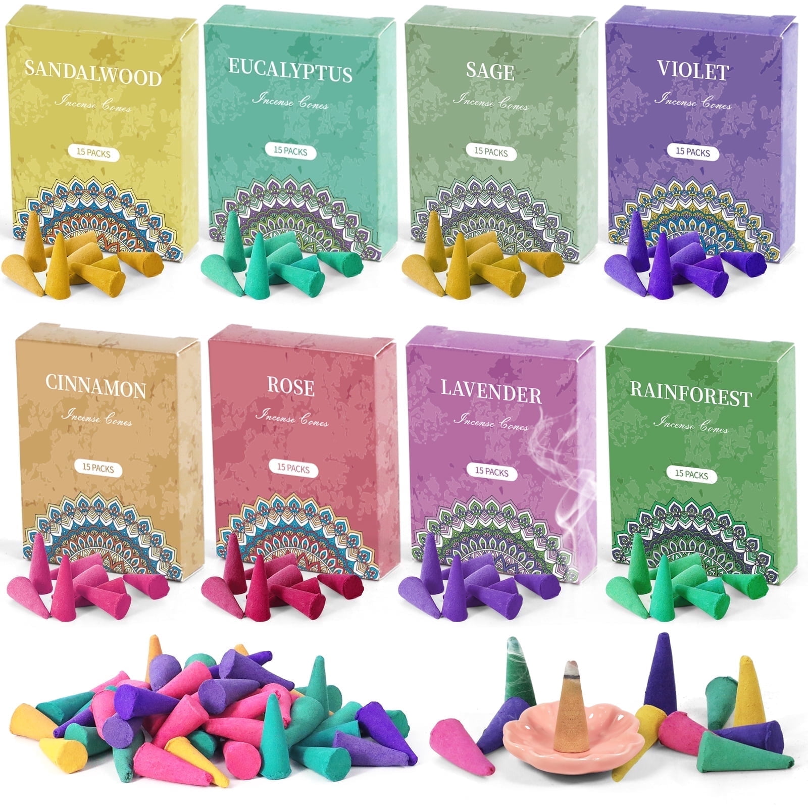LA BELLEFÉE Incense Cone, 8 Scent Distinct Aromatherapy Cones for Home ...