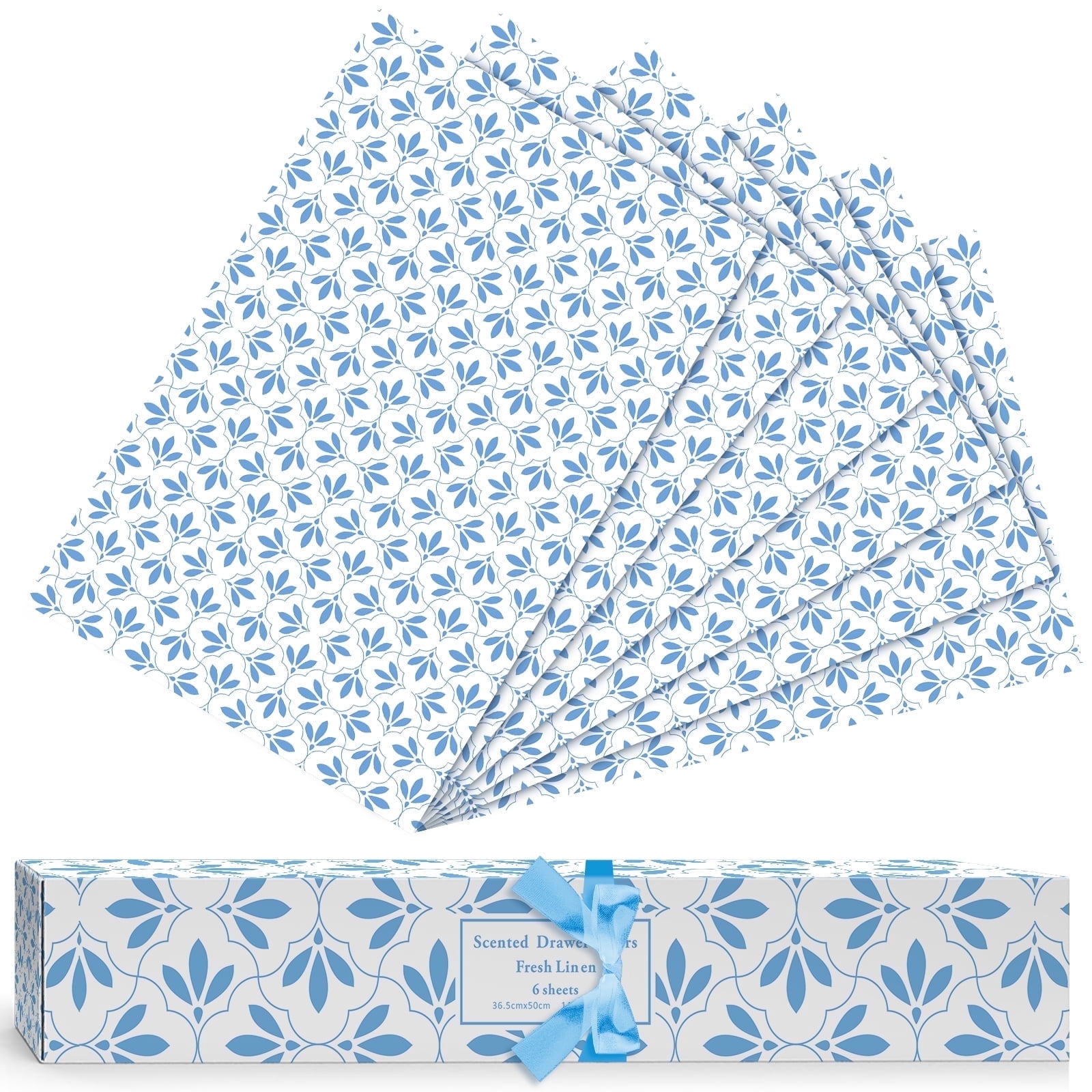LA BELLEFEE Fresh Linen Scented Drawer Liners (Clover Pattern), 6-Roll ...