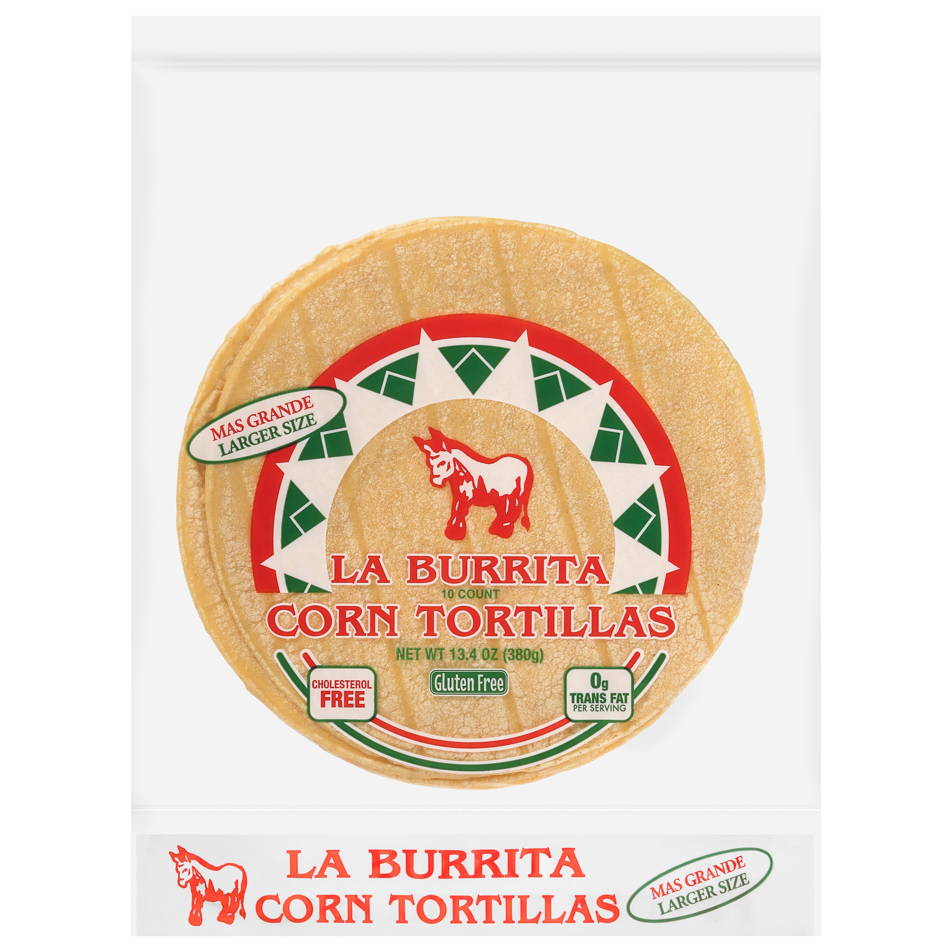 La Burrita Thich Yellow Corn Tortilla 7.5", 13.3 oz, 10 Count - Walmart.com
