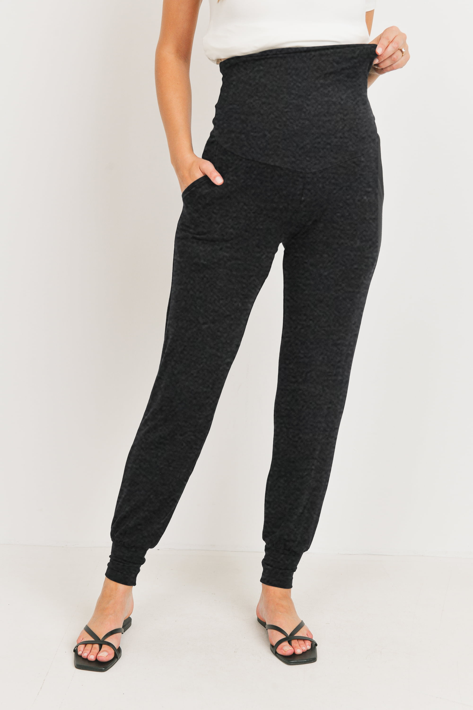 LA CLEF Maternity Waistband Jogger Pant with Pockets - Walmart.com