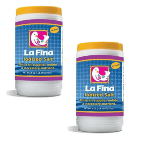 LA FINA IODIZED TABLE SALT 26 OZ CANISTER - Quantity of 2 - Walmart.com