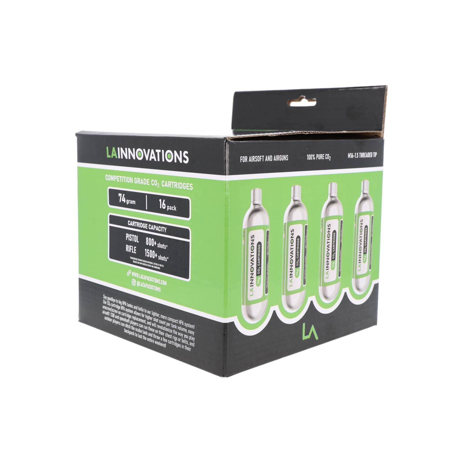 LA Innovations 74g CO2 Cartridges for Airsoft / Airgun (16 Pack) - Walmart.com