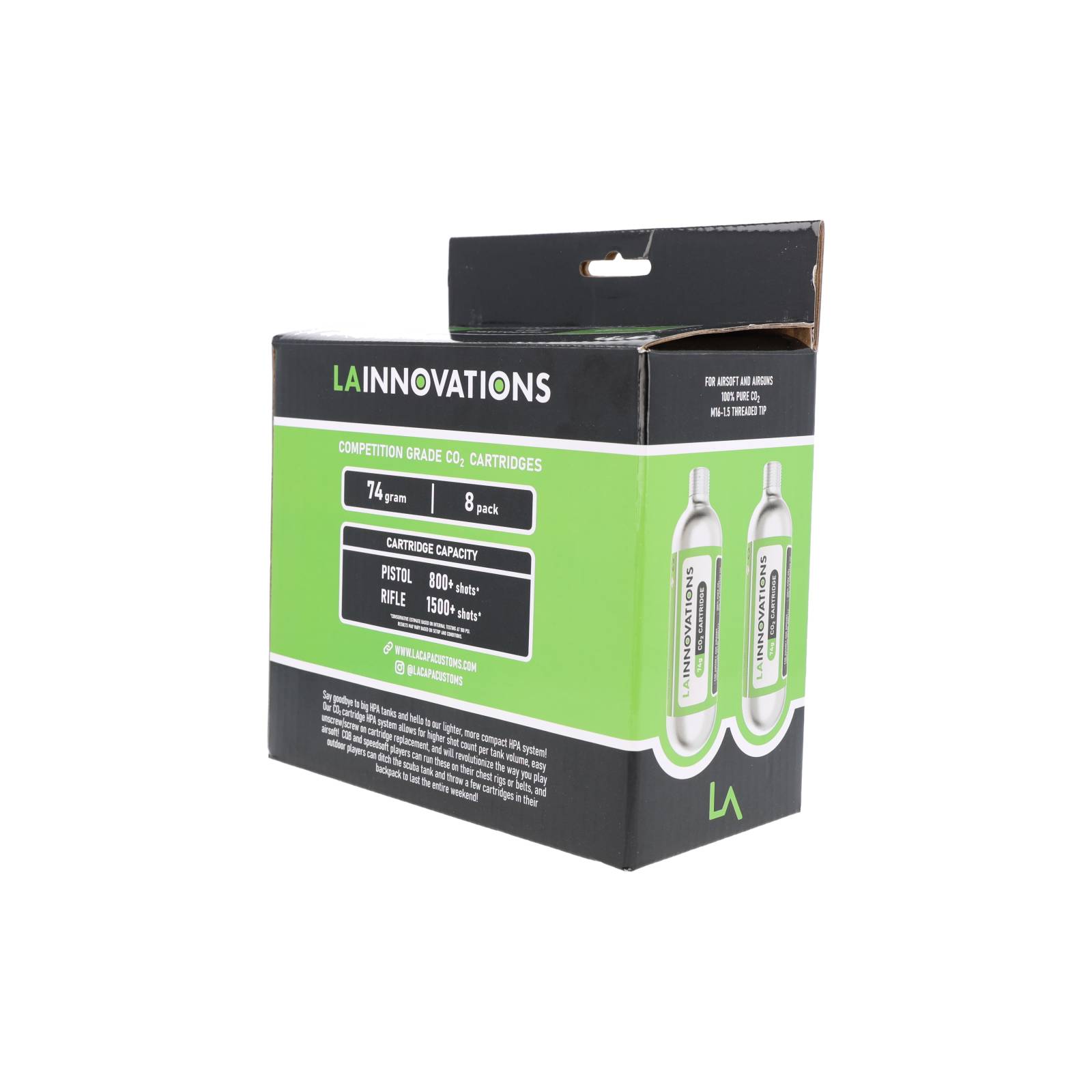 LA Innovations 74g CO2 Cartridges for Airsoft / Airgun (8 Pack) - Walmart.com