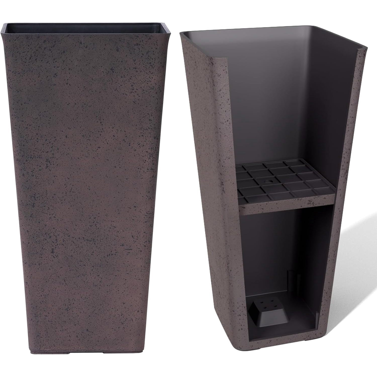 LA JOLIE MUSE 26 inch Tall Planters for Outdoor Plants,Set of 2 Tapered ...