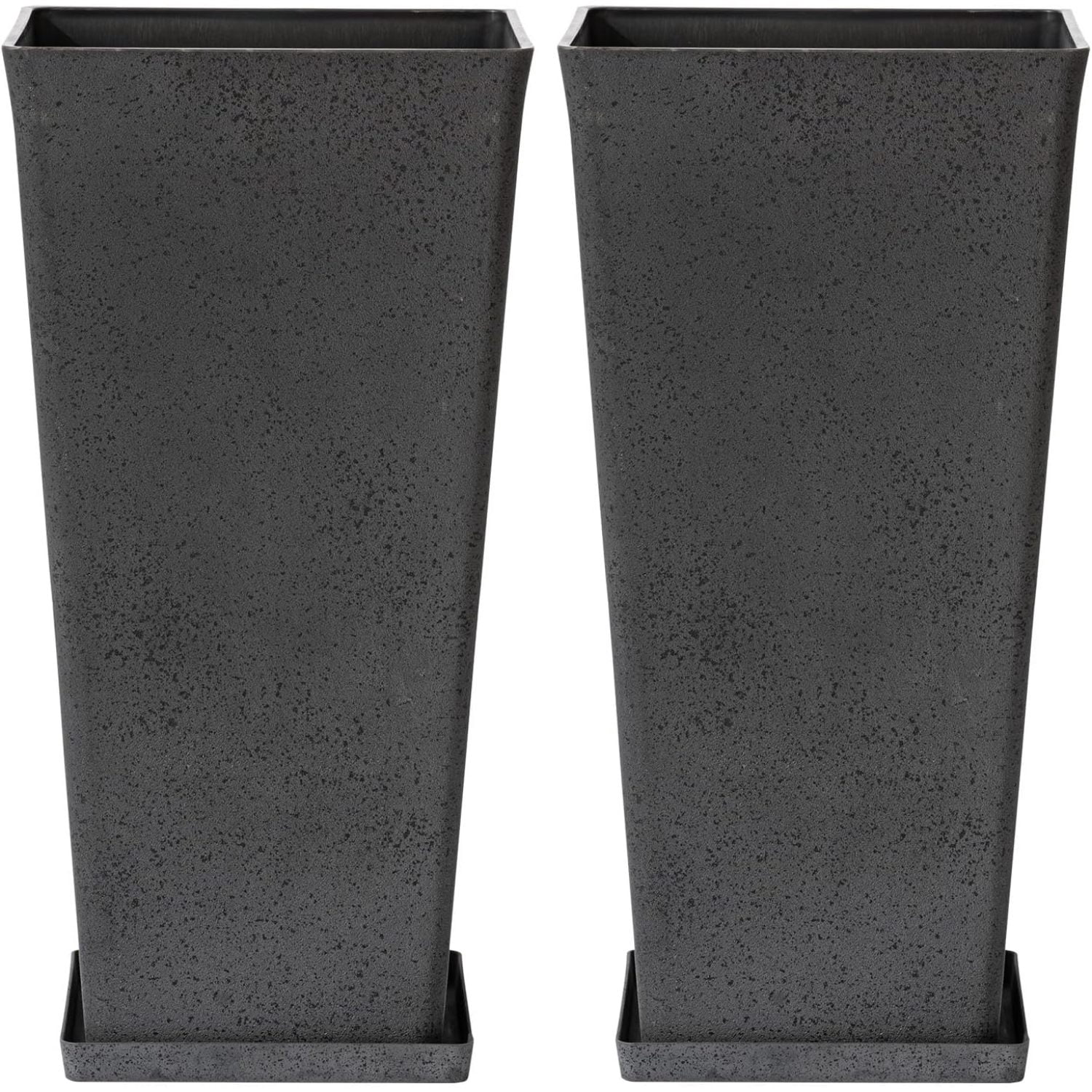 LA JOLIE MUSE 30 Inch Tall Planters for Outdoor Plants, 2 Sets Concrete ...