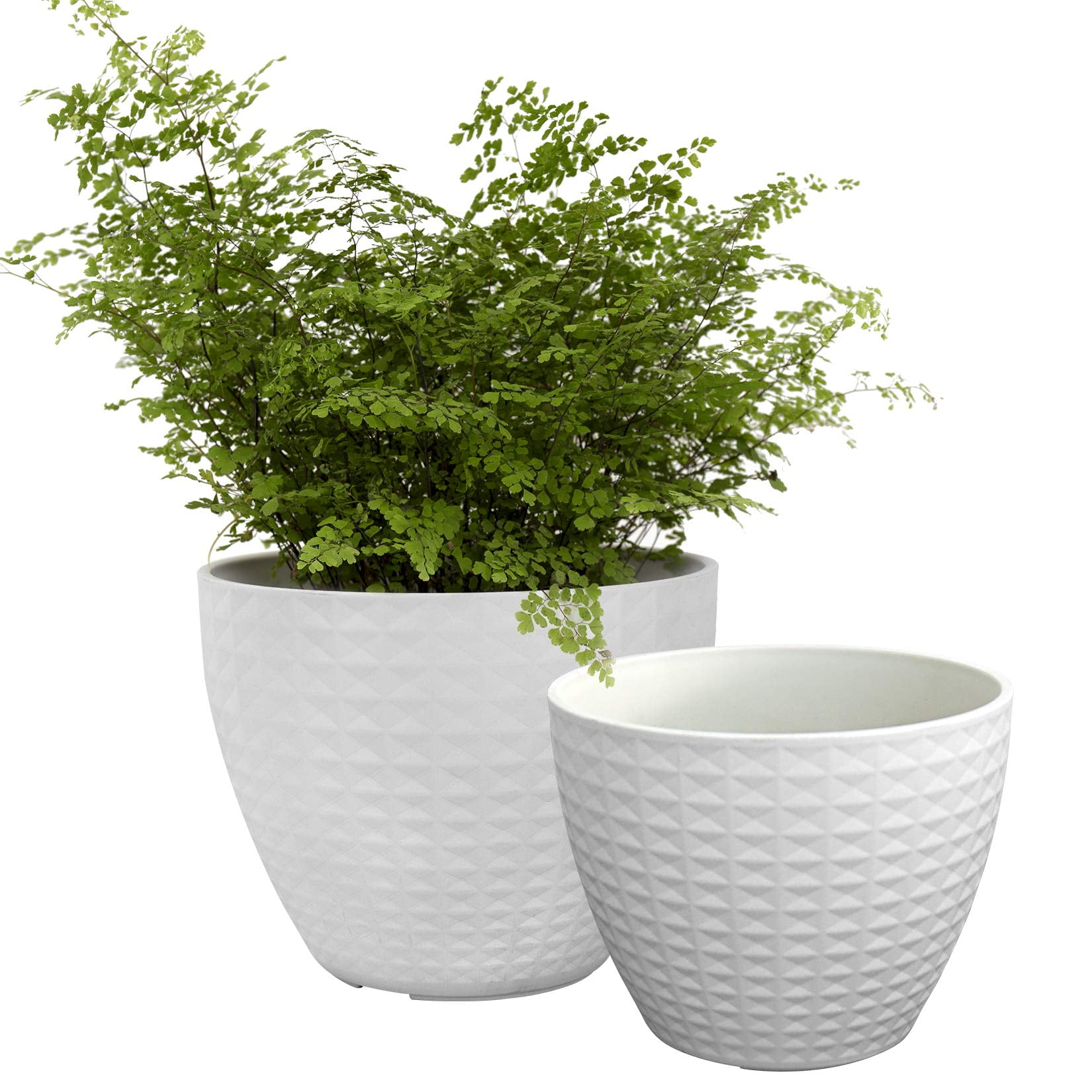 LA JOLIE MUSE Flower Pots Outdoor Indoor, Garden Planters, Modern Chic Planters with White ...