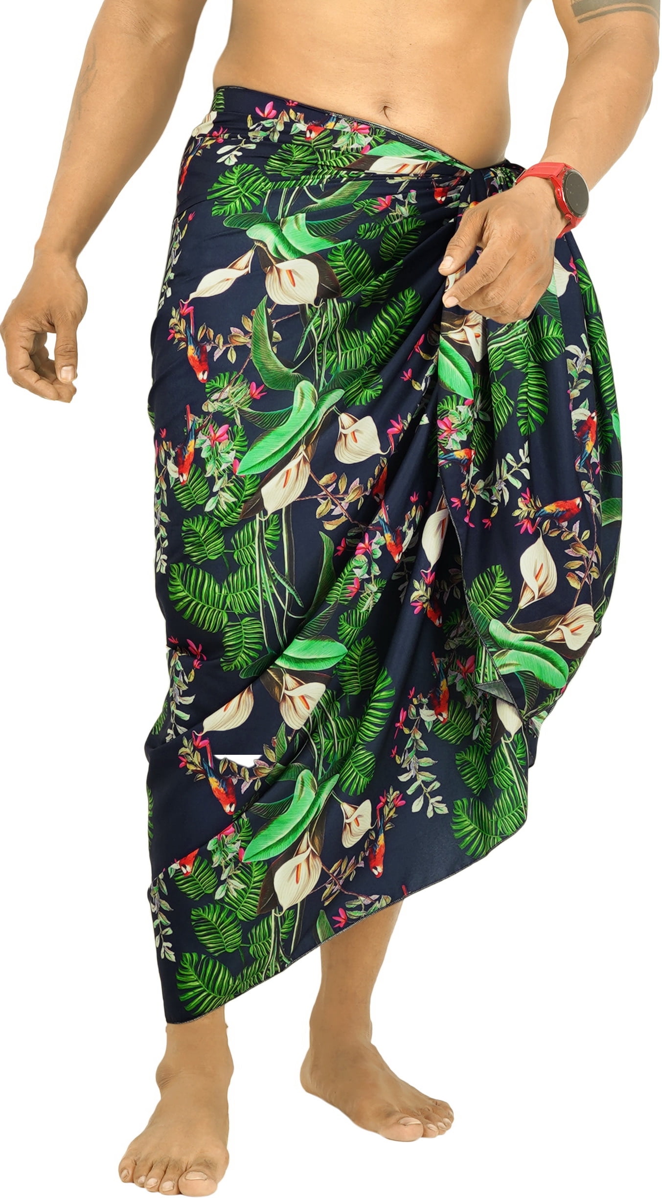 LA LEELA Men's Bath Trunk Swimwear Sarong Pareo Beach Wrap One Size ...