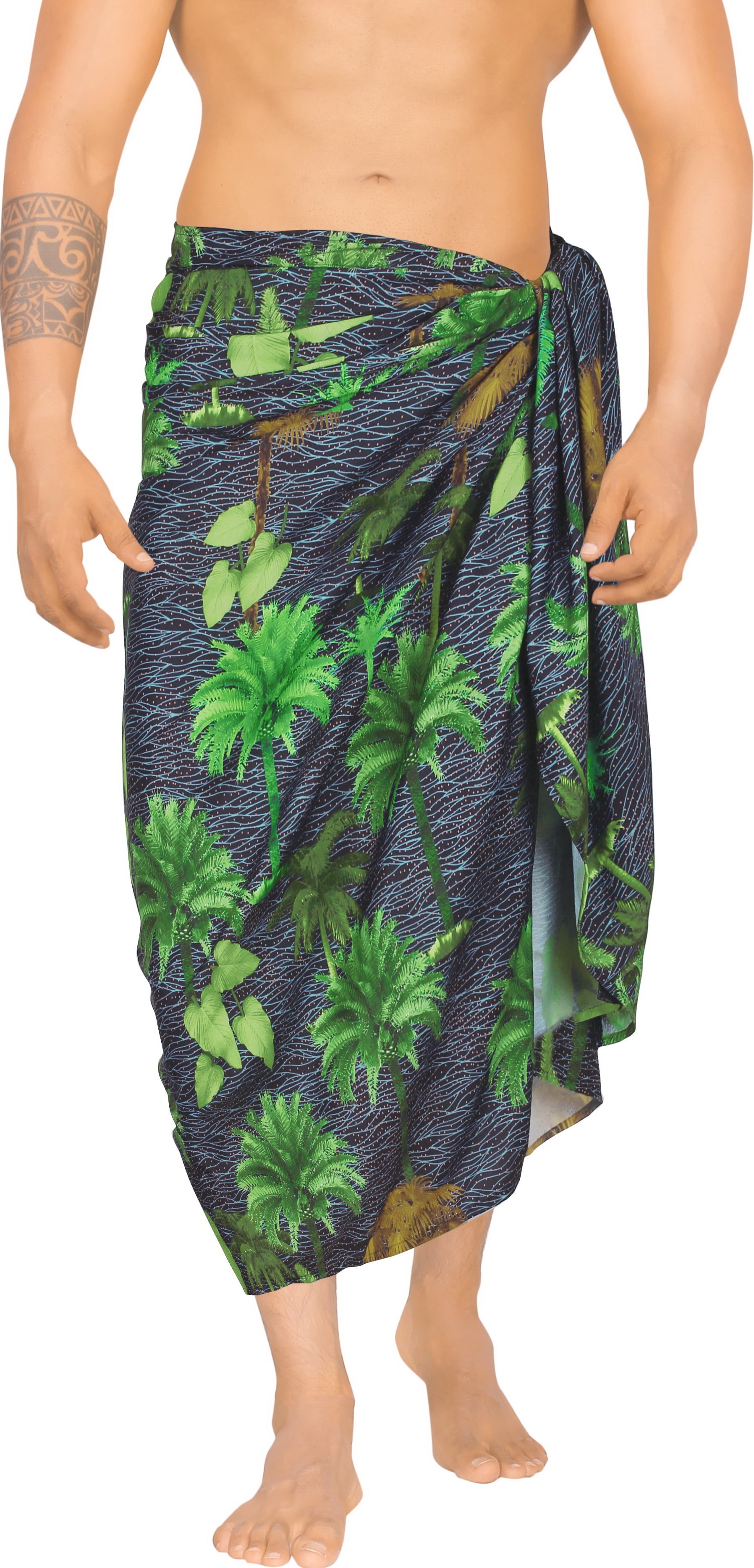 LA LEELA Men's Bath Trunk Swimwear Sarong Pareo Wrap One Size Black - Walmart.com