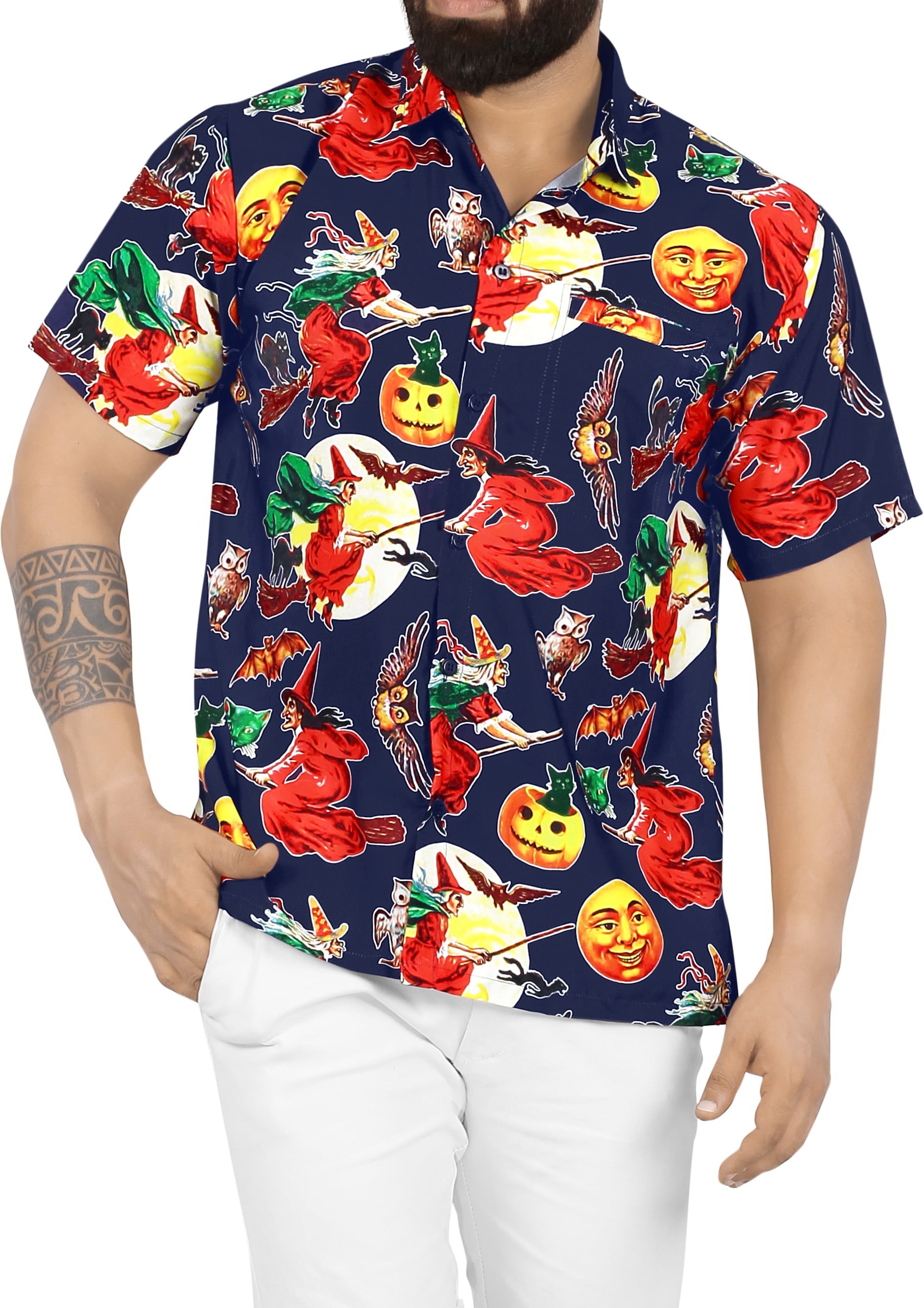 LA LEELA Men's Button Down Short Sleeve Summer Caribbean Party Shirt ...