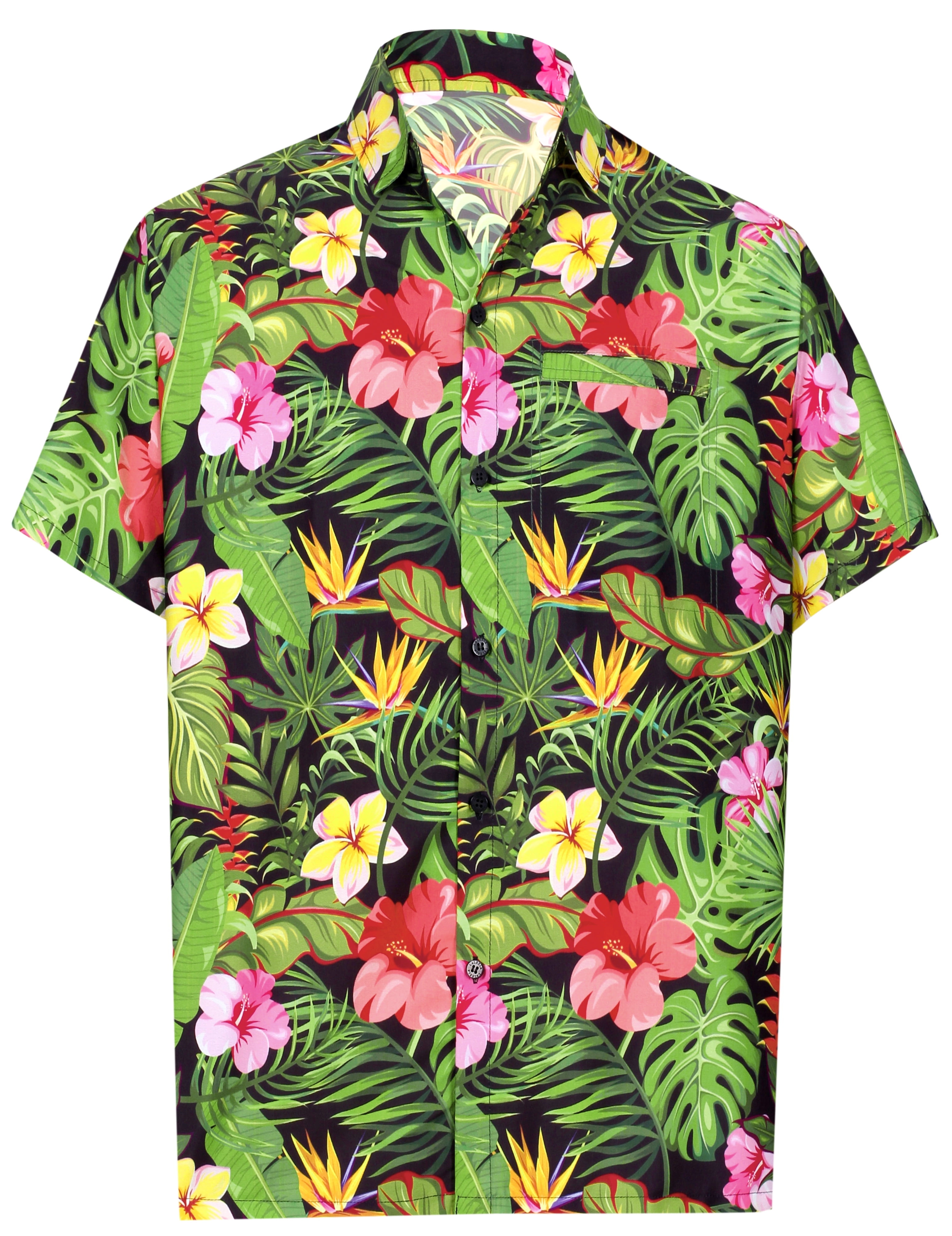 LA LEELA Men's Hawaiian Shirts Short Sleeve Button Down Shirt Floral ...