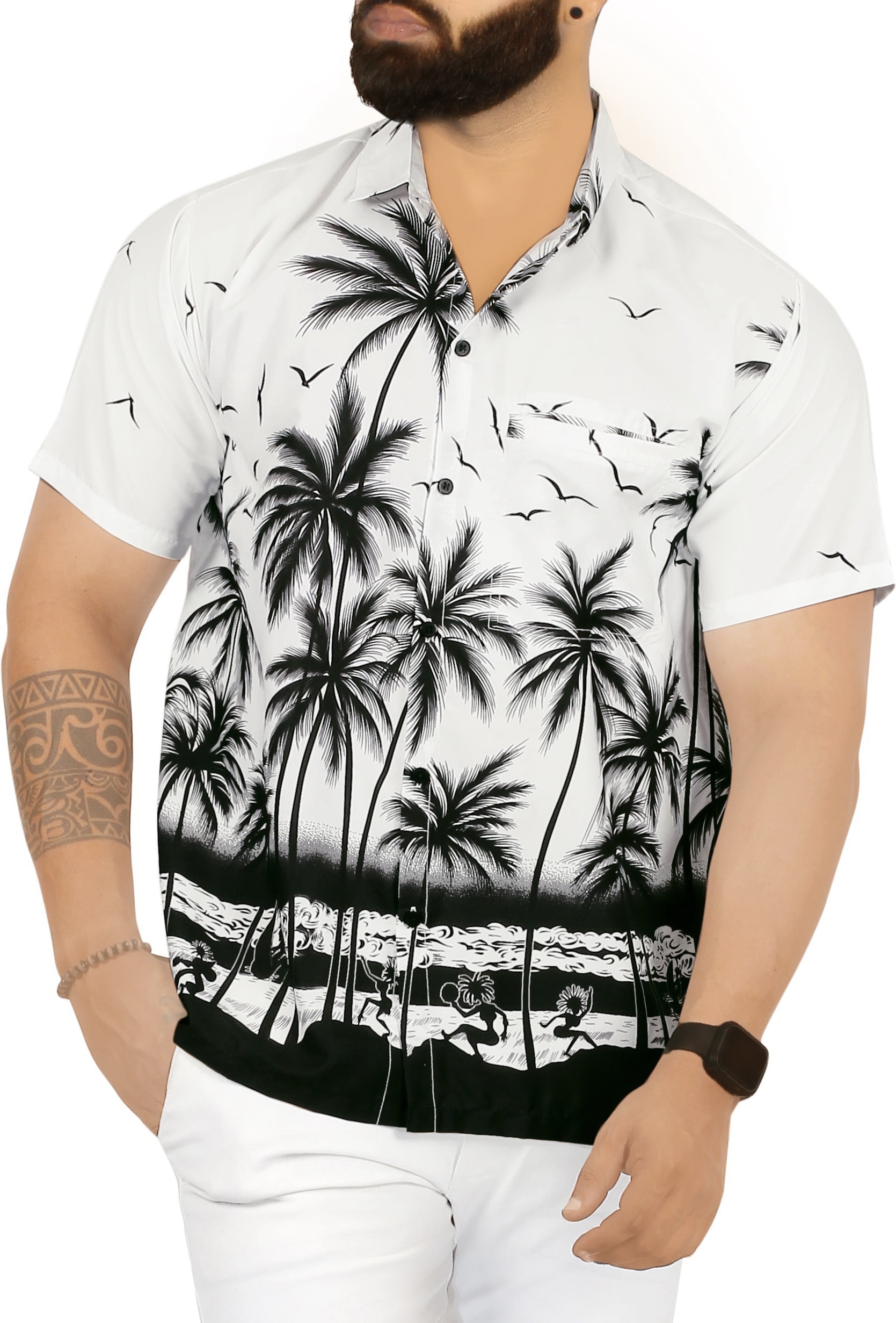 LA LEELA Men's Hawaiian Shirts Short Sleeve Button Down Shirt Men's ...