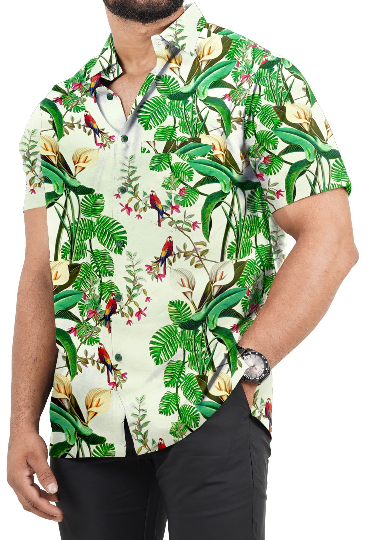 LA LEELA Men's Hawaiian Shirts Short Sleeve Button Down Shirt Men's ...