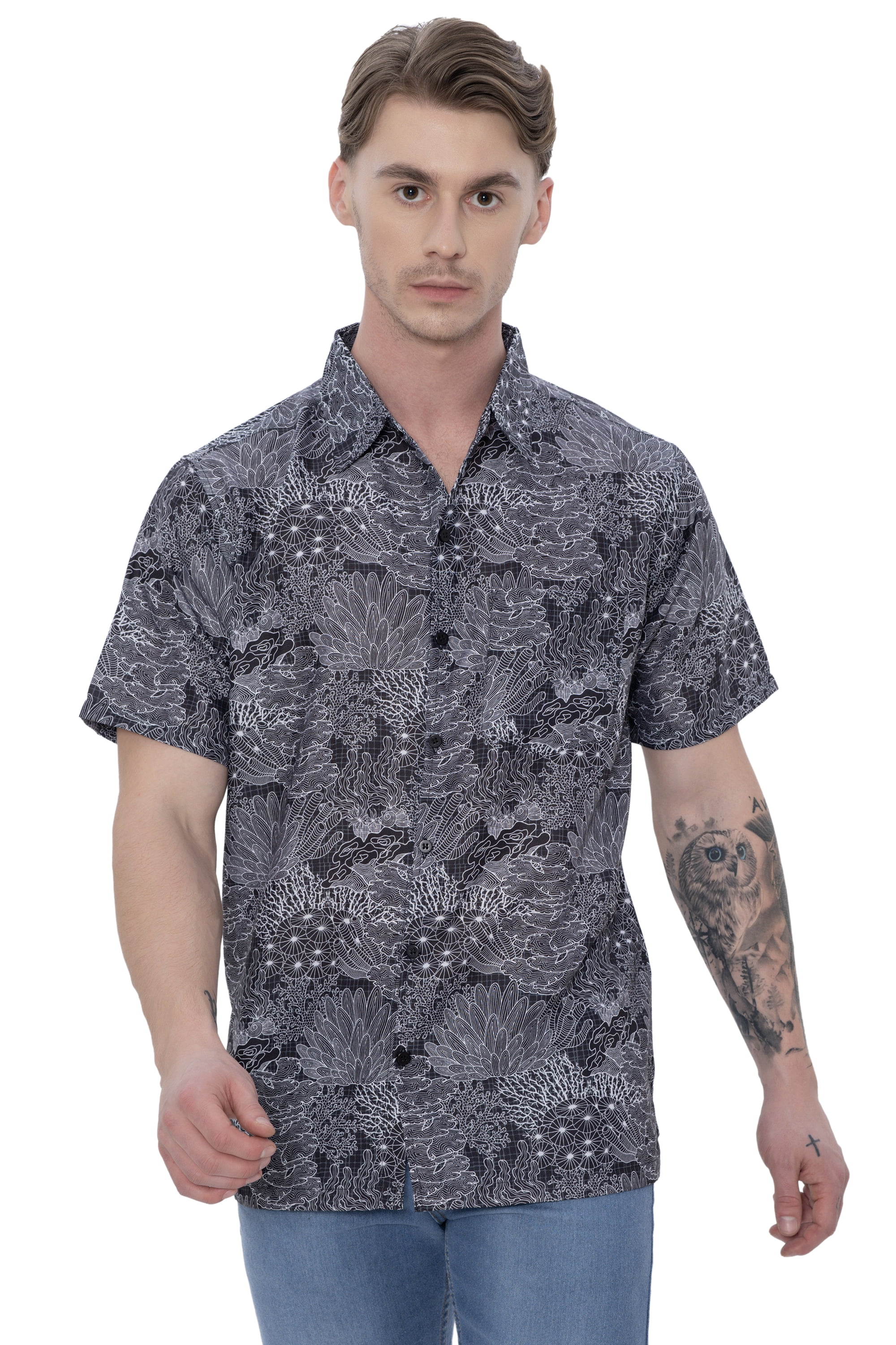 LA LEELA Men's Hawaiian Shirts Short Sleeve Button Down Shirt Mens ...