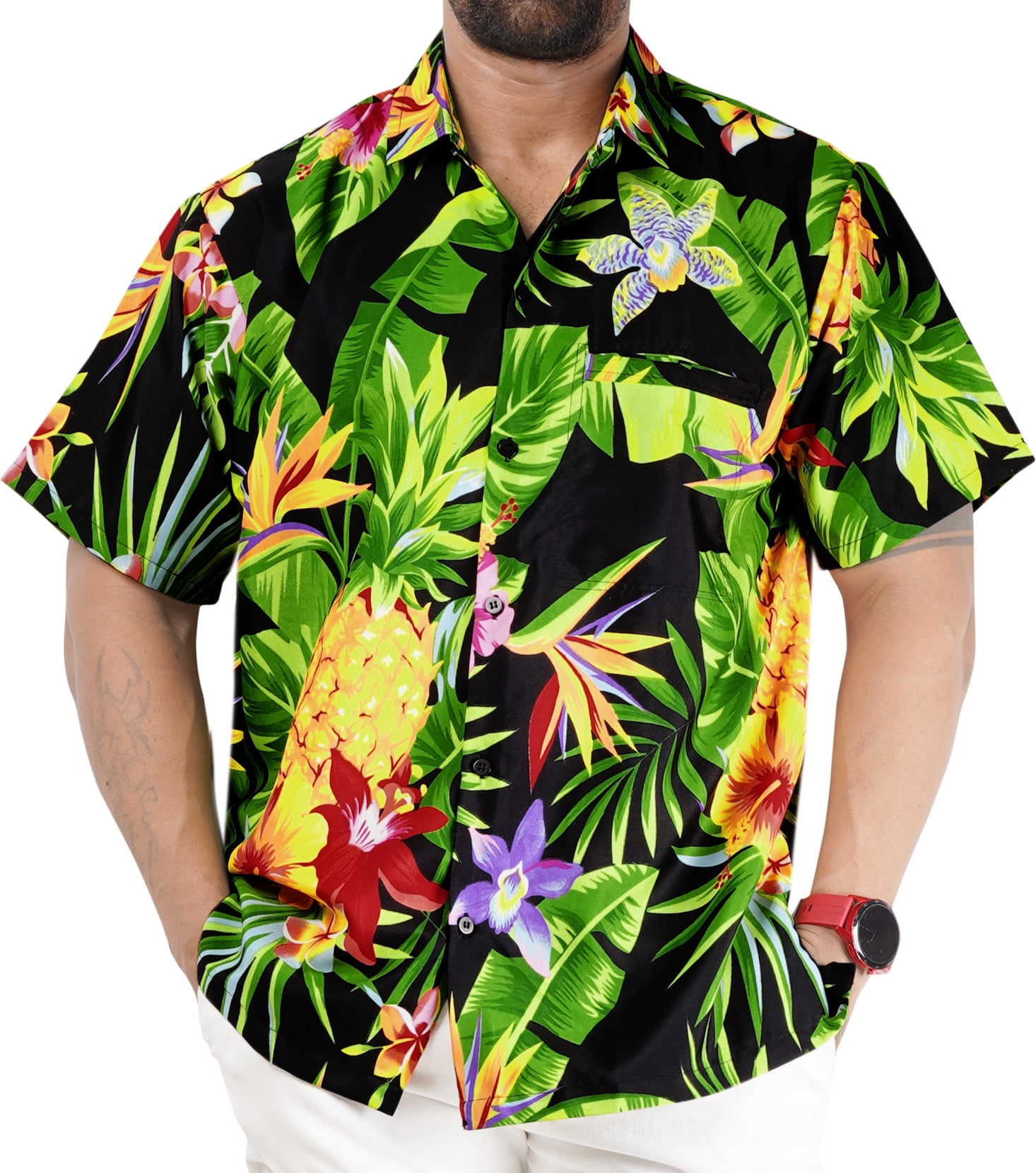 LA LEELA Men's Hawaiian Shirts Short Sleeve Button Down Shirt Mens ...