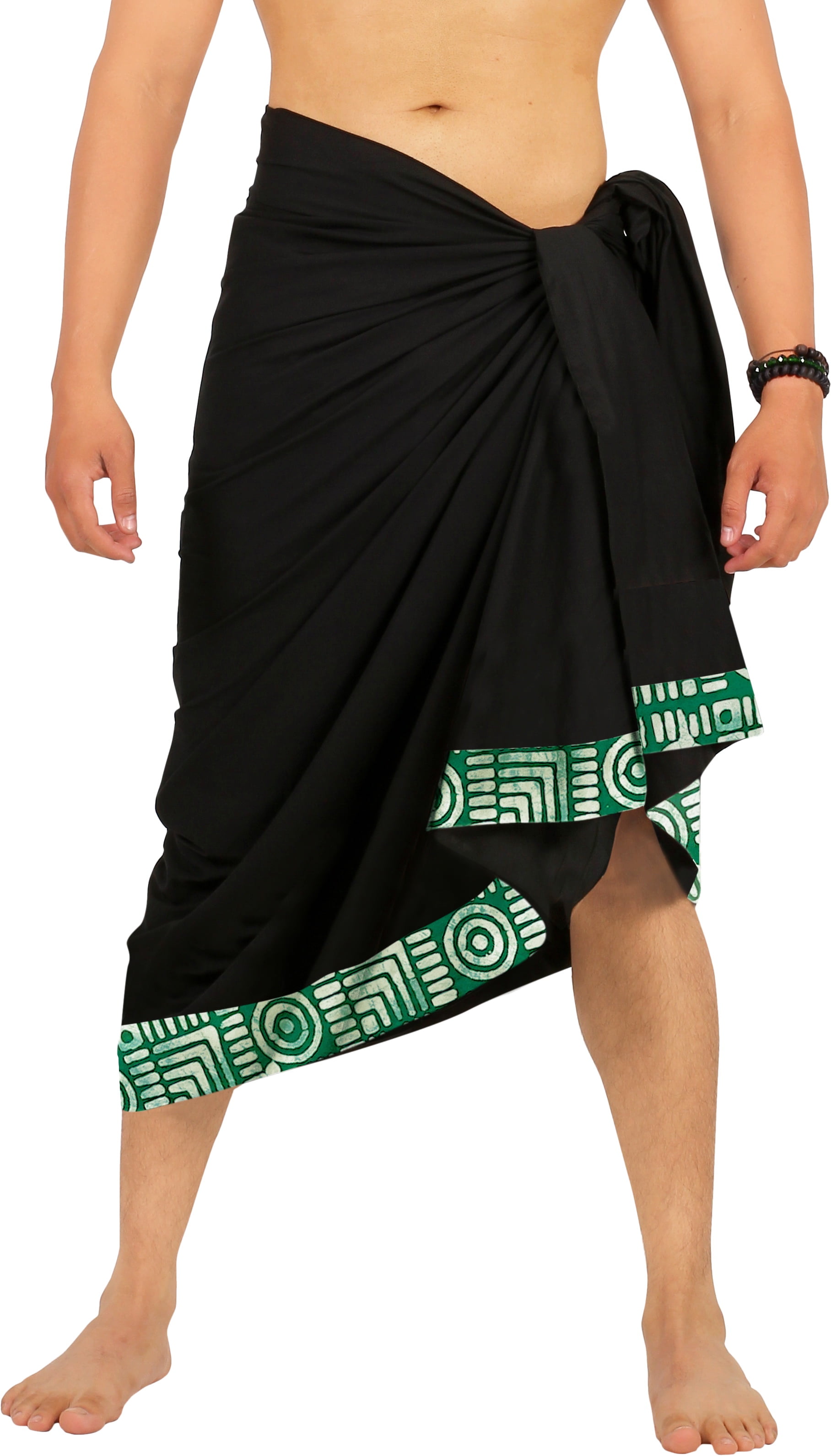 LA LEELA Men's Pareo Regular Swimsuits Sarong Long Swim Beach Wrap One ...