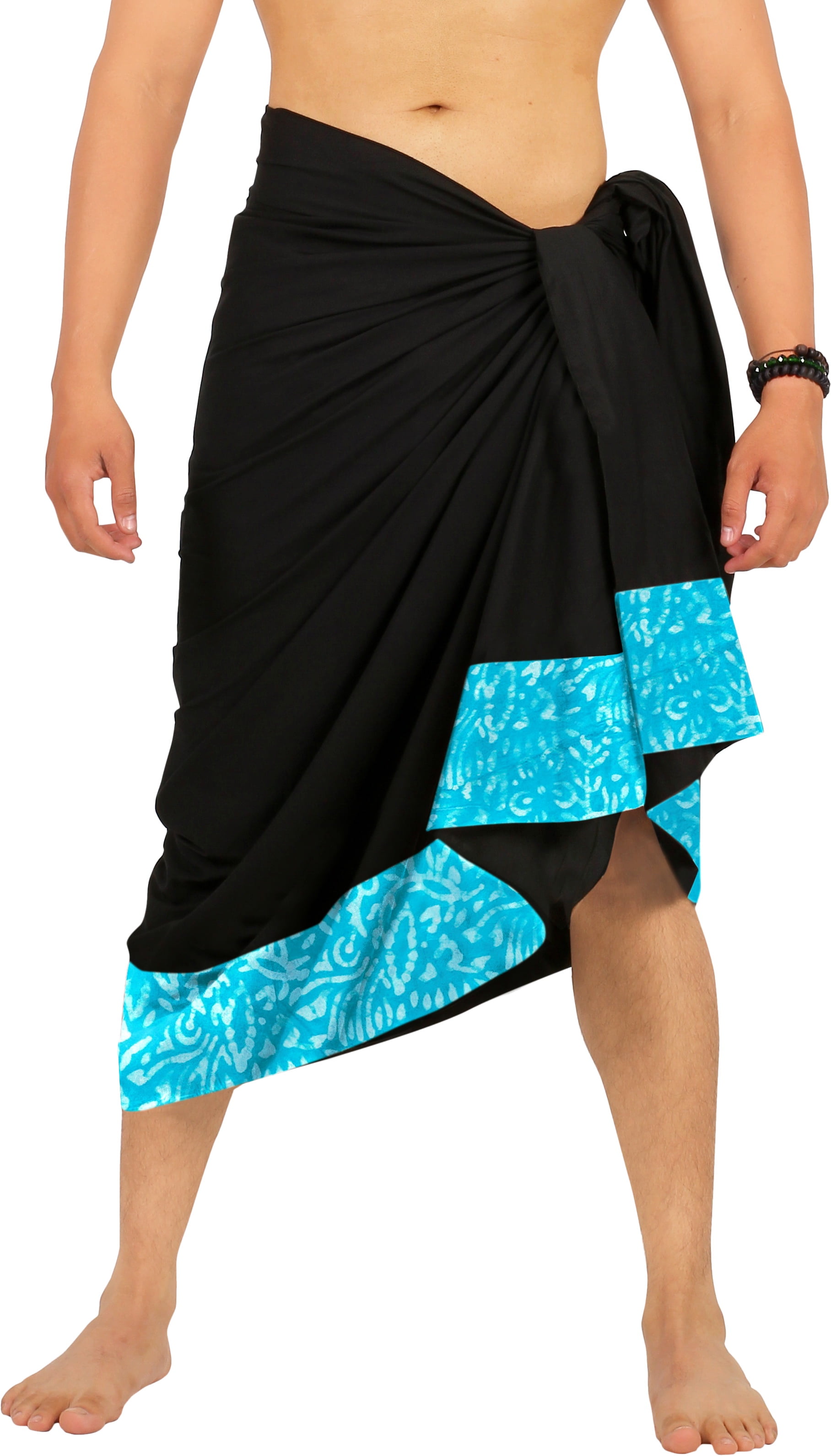 LA LEELA Men's Pareo Regular Swimsuits Sarong Long Swim Beach Wrap One ...