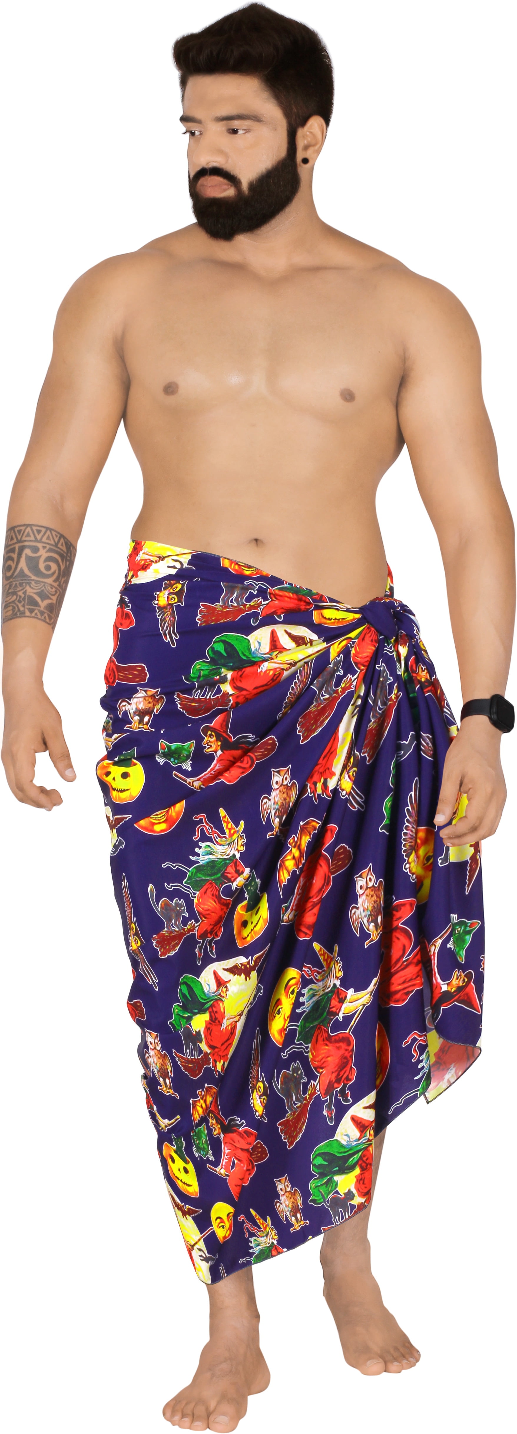 LA LEELA Men's Pareo Spooky Halloween Costumes Witch Swim Trunks ...