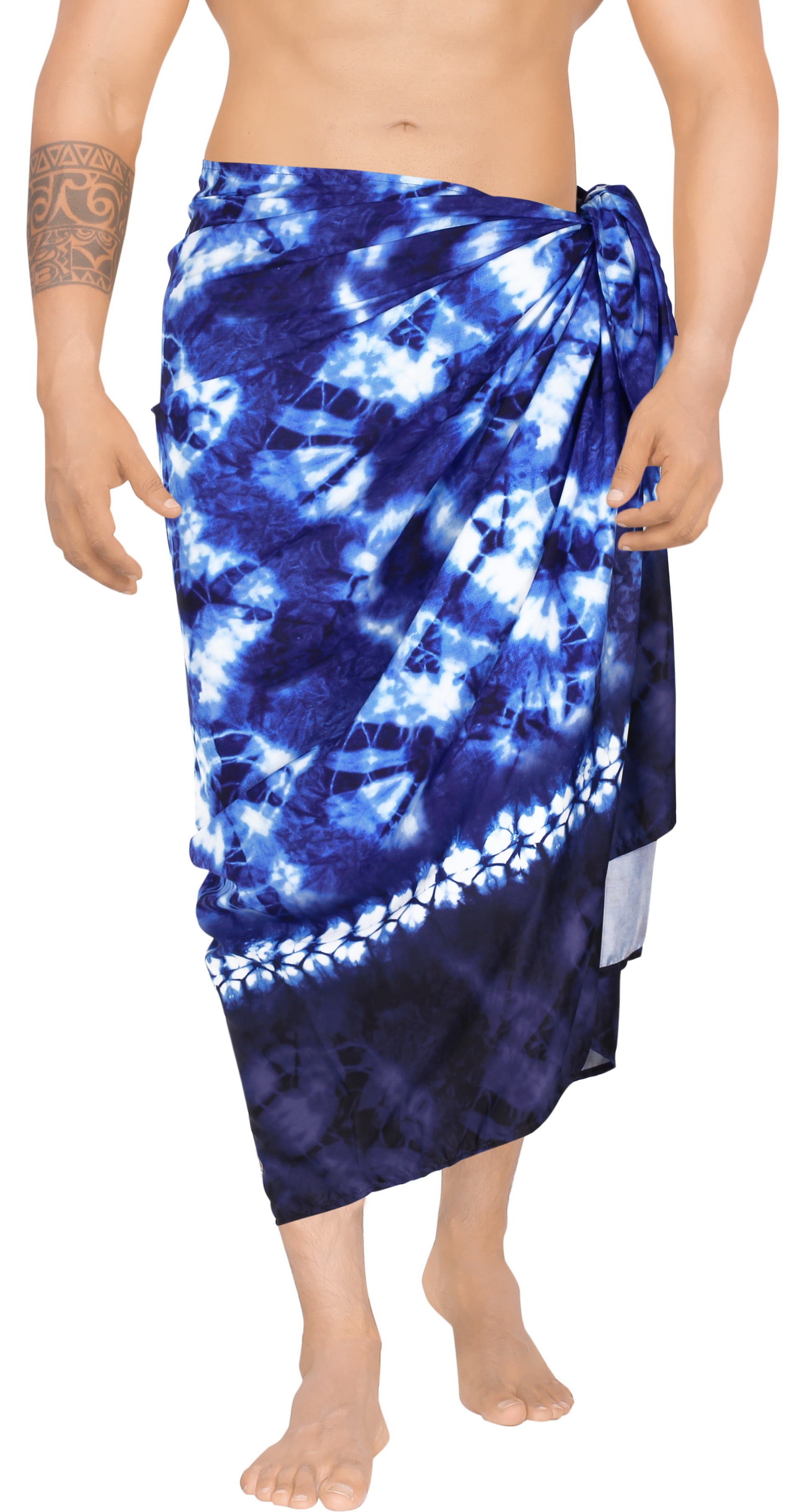 LA LEELA Men's Pareo Swim Trunk Swimwear Sarong Beach Wrap One Size ...