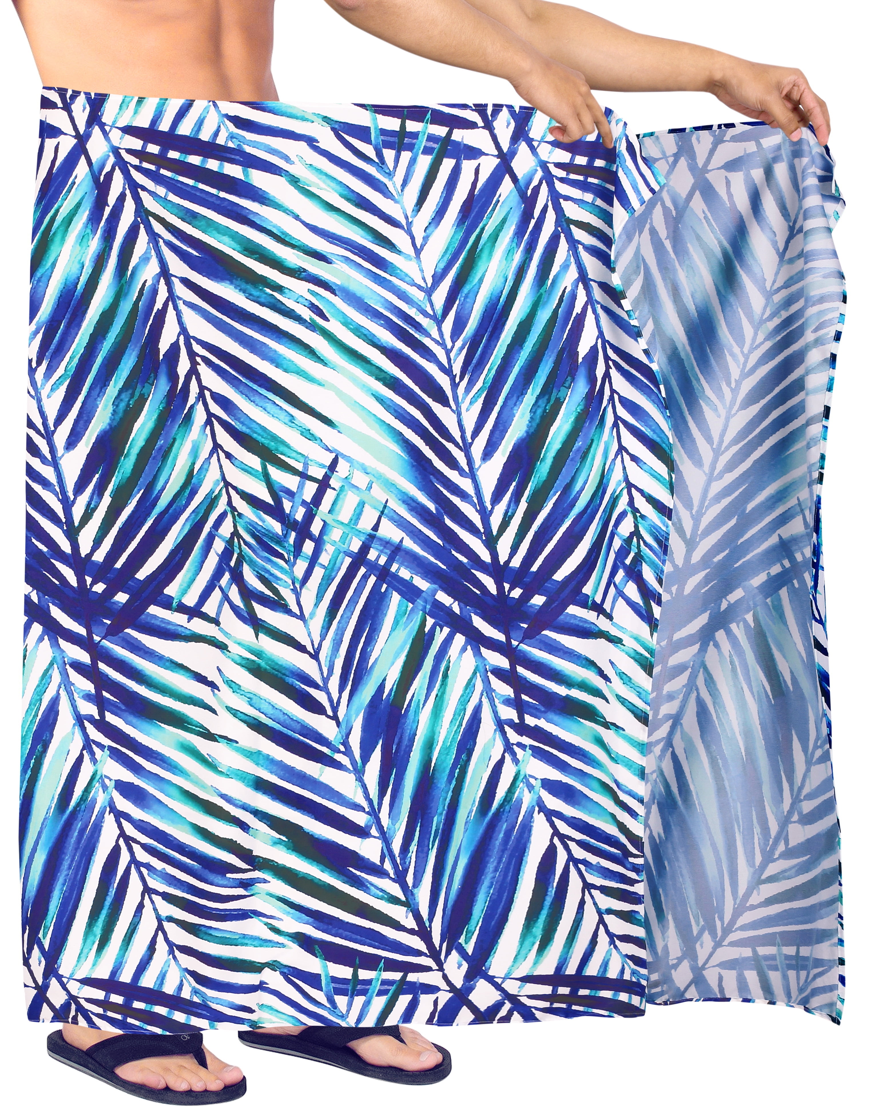 LA LEELA Men's Standard Beachwear Sarong Pareo Wrap One Size Blue_Z239 ...