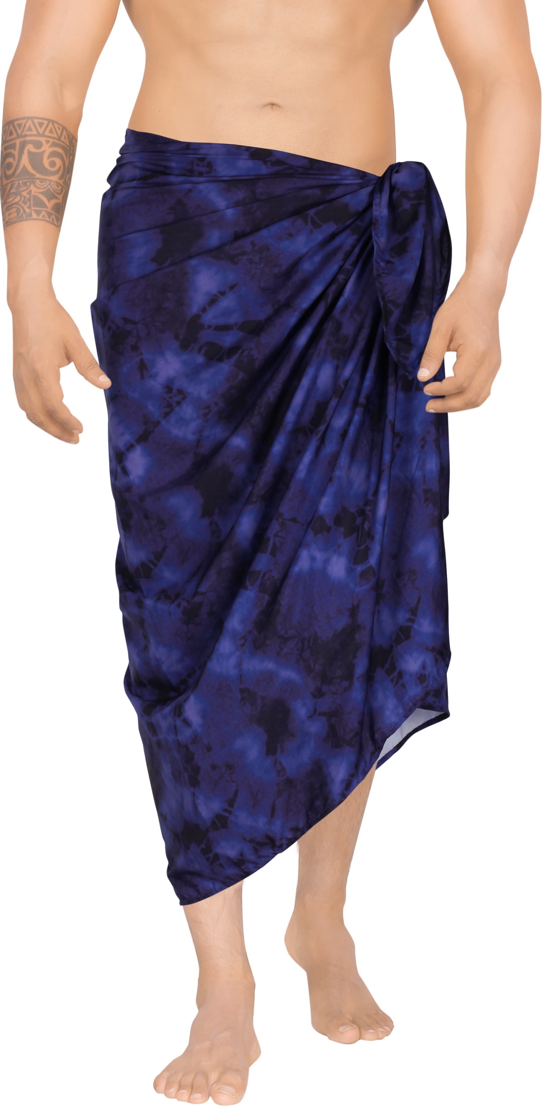LA LEELA Men's Standard Beachwear Sarong Pareo Wrap One Size Indigo ...