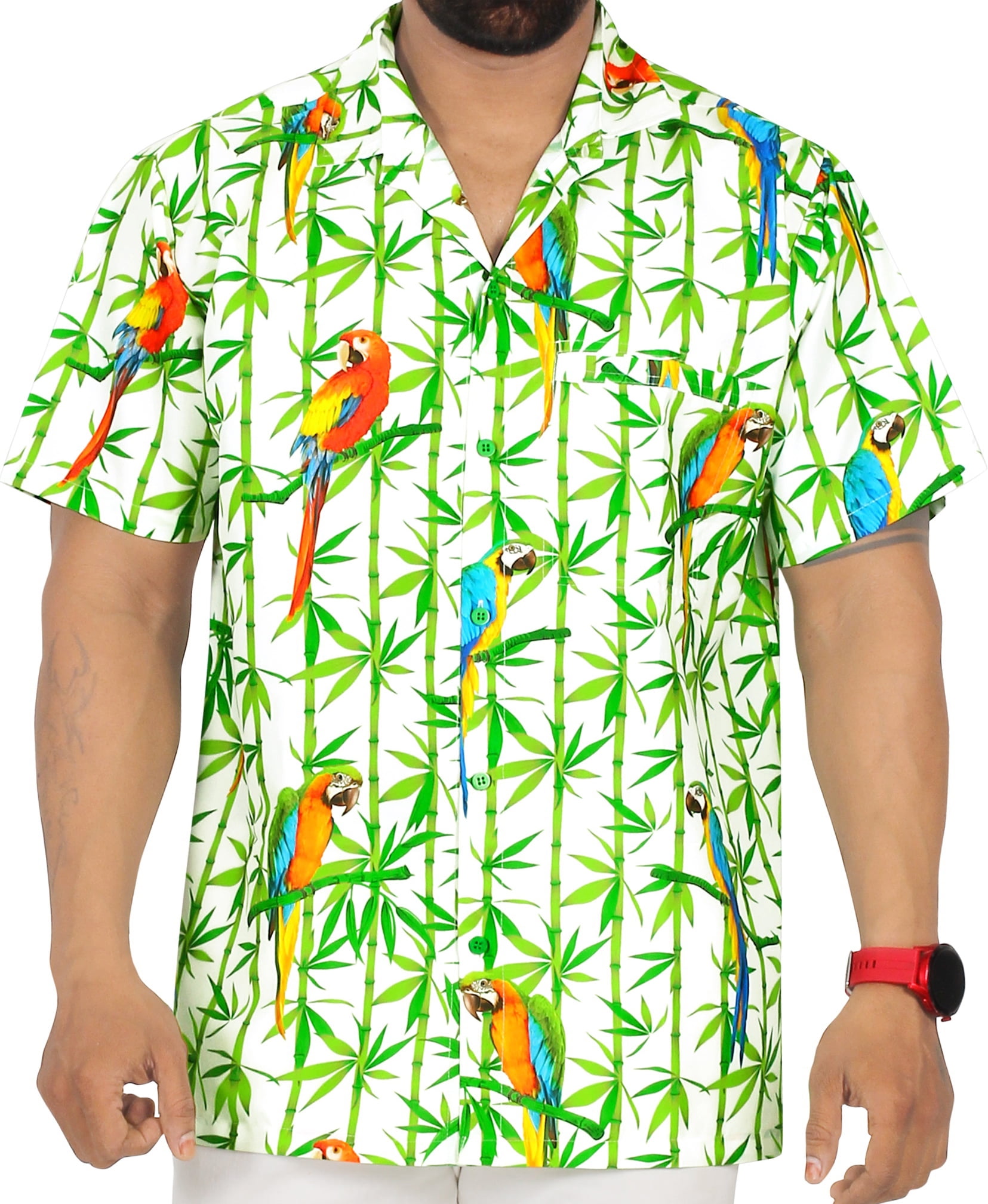 LA LEELA Men's Summer Beaches Button Down Tops Vacation Cruise Hawaiian ...