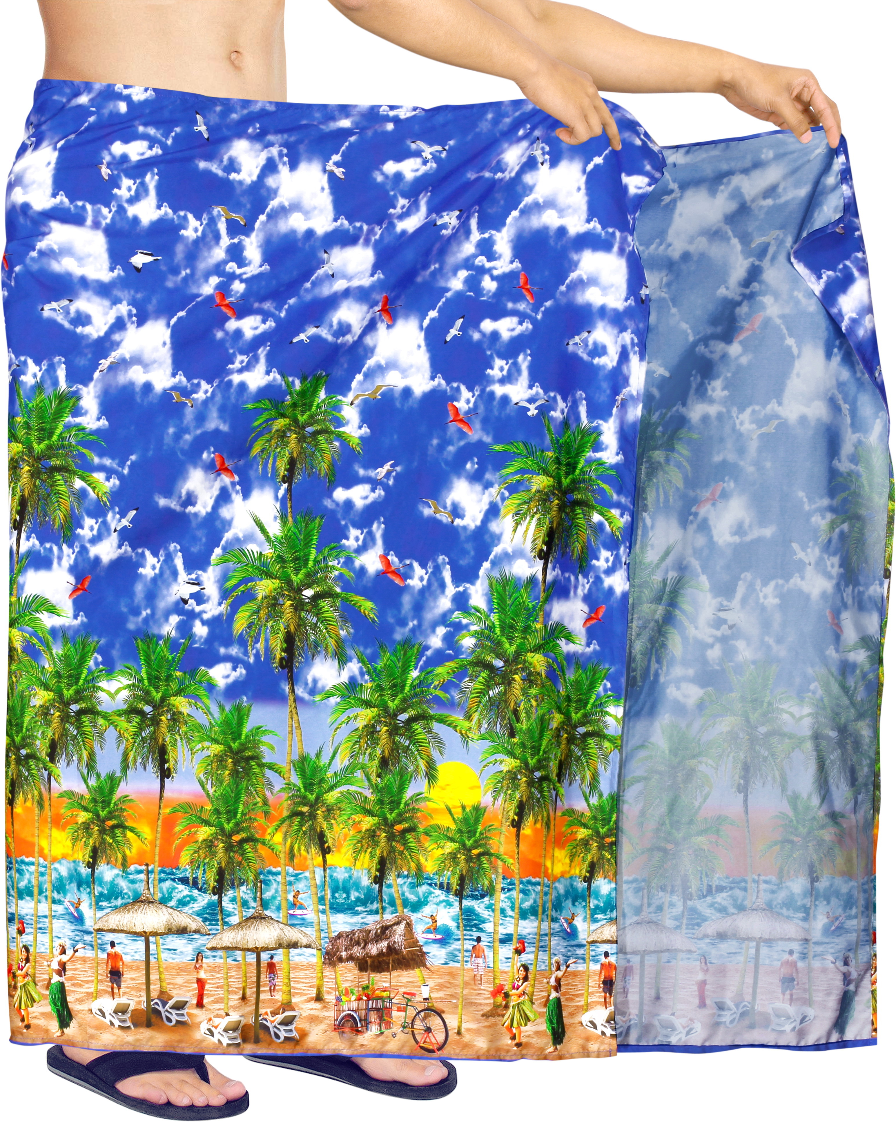 LA LEELA Men's Swim Bath Trunk Swimsuit Regular Surfing Swimwear Sarong ...