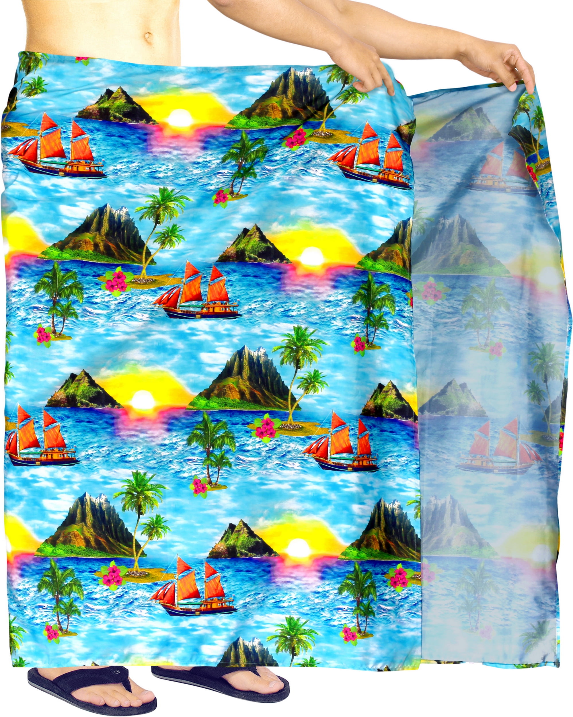 LA LEELA Men's Swim Bath Trunk Swimsuit Regular Surfing Swimwear Sarong ...