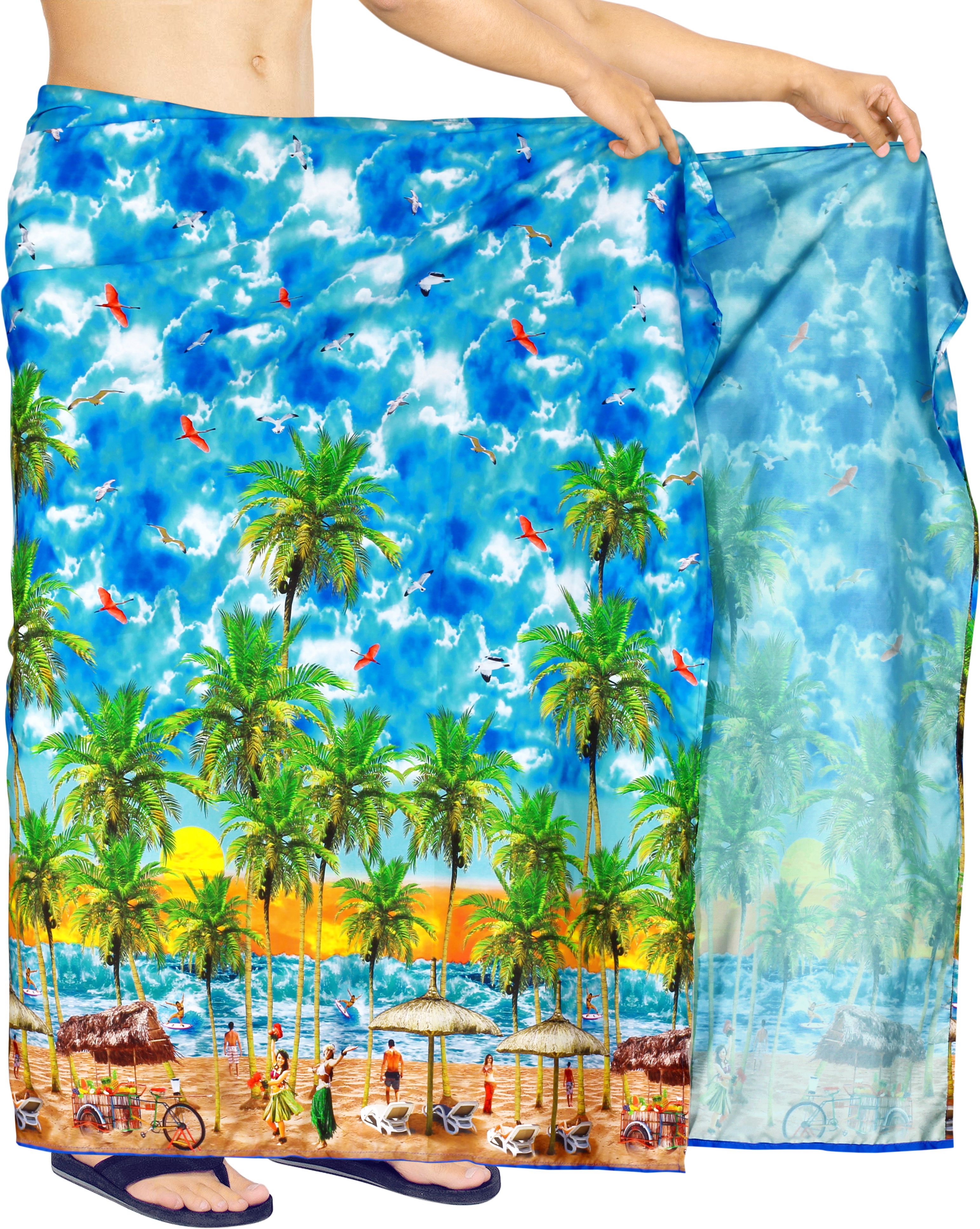 LA LEELA Men's Swim Bath Trunk Swimsuit Regular Surfing Swimwear Sarong ...